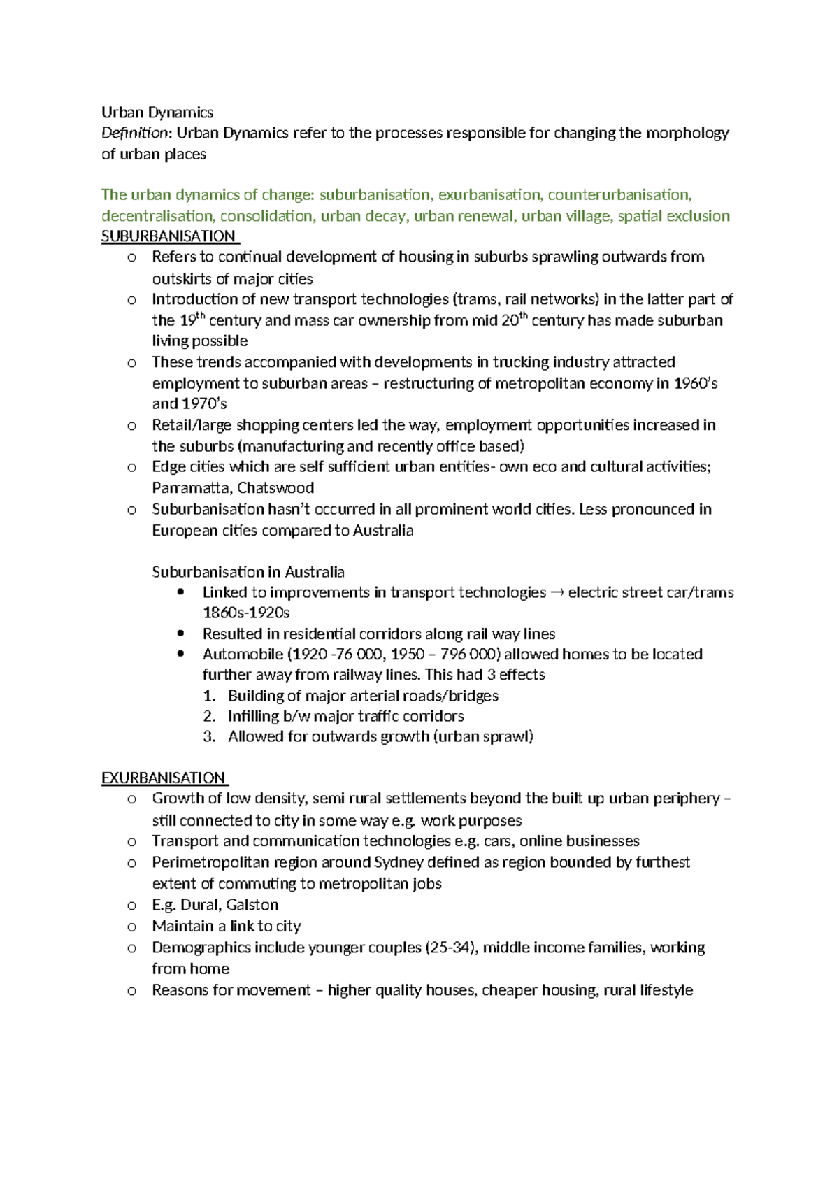 Urban Dynamics - notes - Urban Dynamics Definition: Urban Dynamics ...