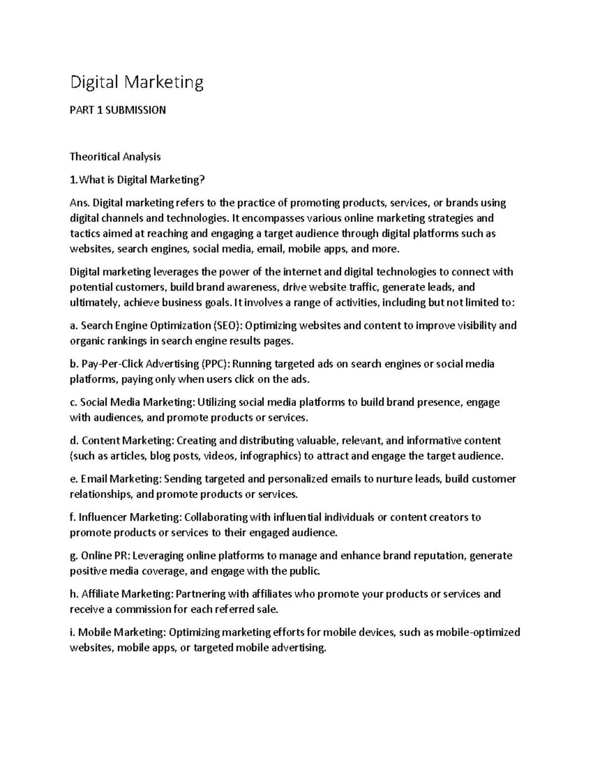 Digital Marketing(marketing domain task) - Digital Marketing PART 1 ...