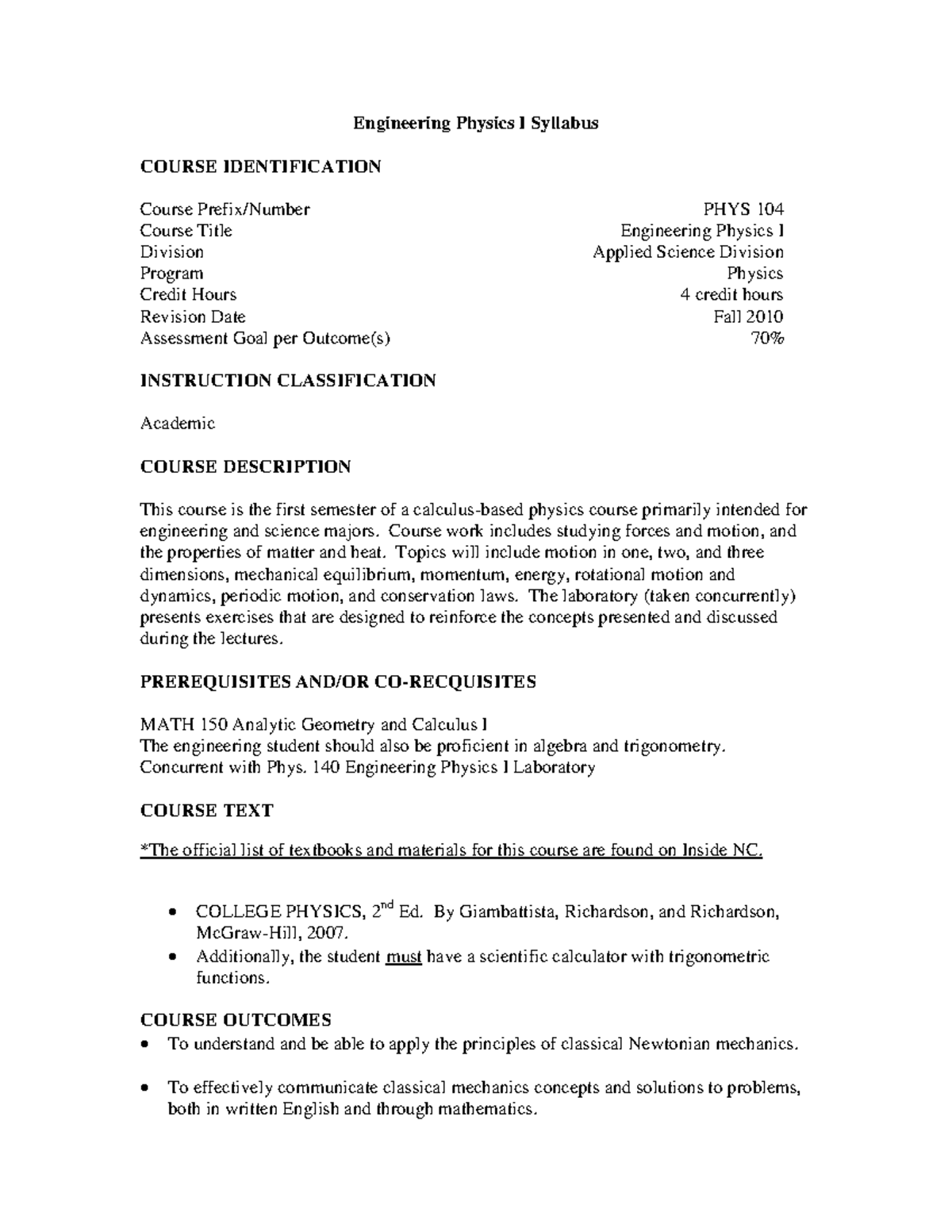 PHYS104-Engin Phys I - PHYS104-Engin Phys IPHYS104-Engin Phys I ...