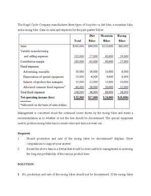 Management advisory services compilation of formula - Cost Acctg and ...