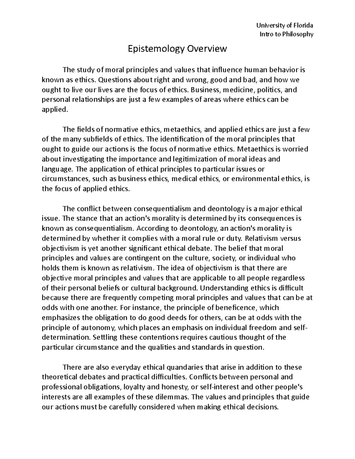 Epistemology Overview - Intro to Philosophy Epistemology Overview The ...