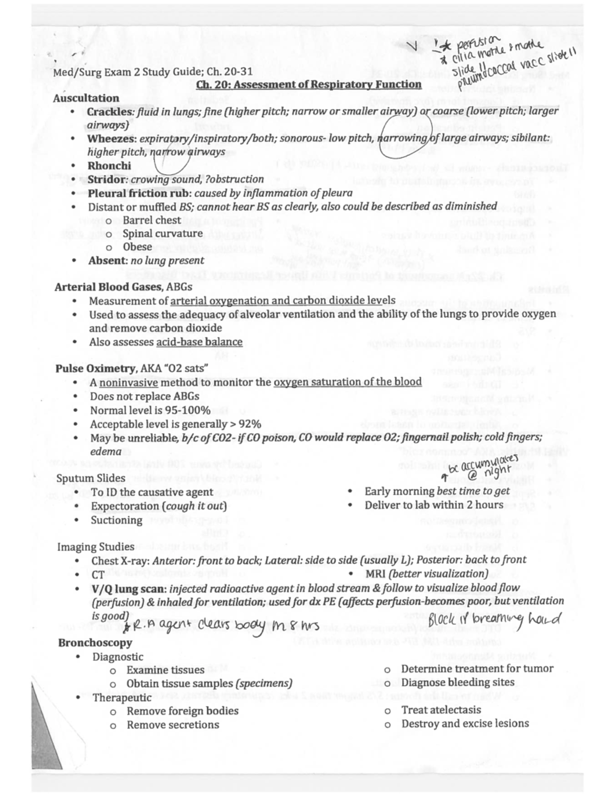 MS - Exam 2 SG - Exam 2 outline - NUR1211 - Studocu
