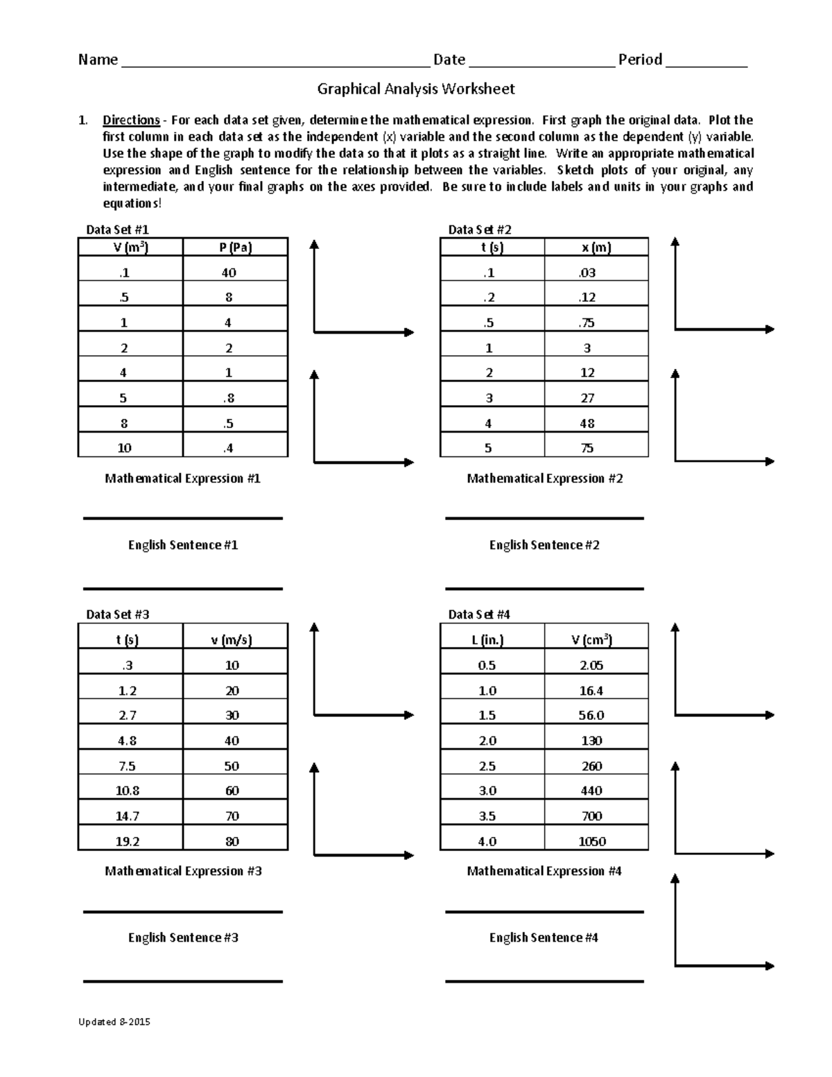 Graphical+Analysis+WS - Name ...