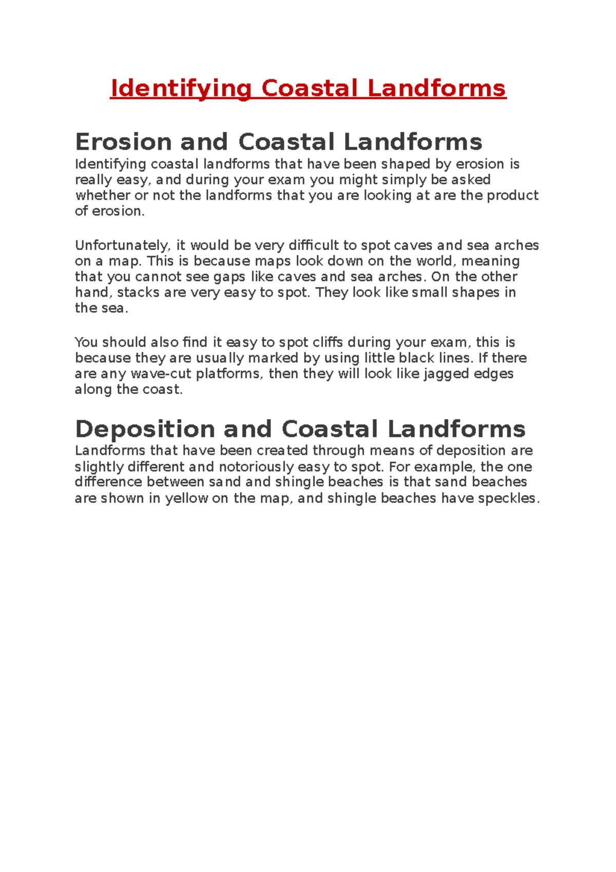 Identifying Coastal Landforms - Identifying Coastal Landforms Erosion ...