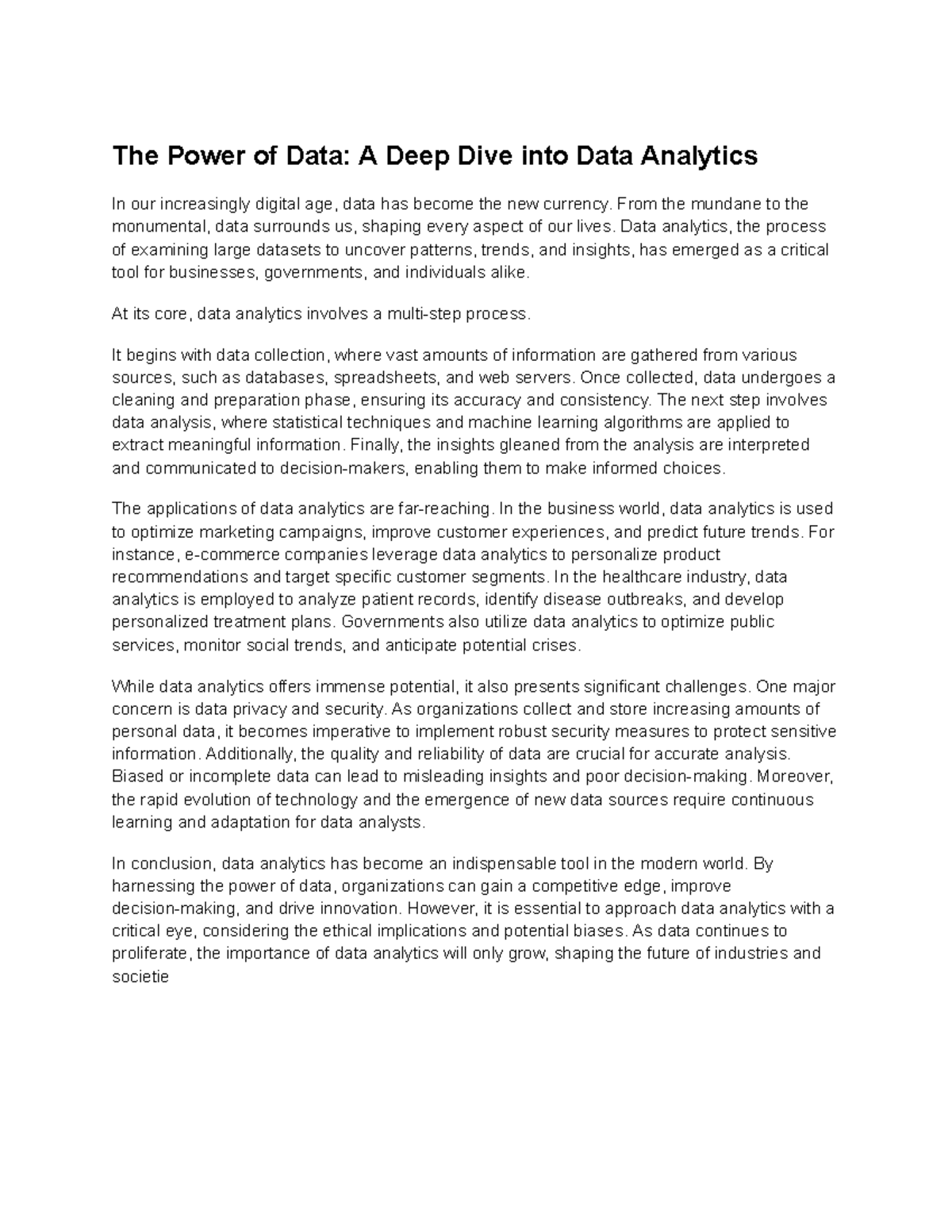 The Power of Data A Deep Dive into Data Analytics - From the mundane to ...