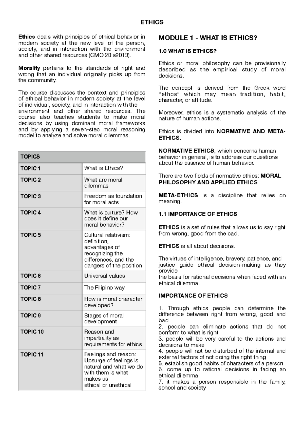 Ethics- Reviewer - Ethics deals with principles of ethical behavior in ...