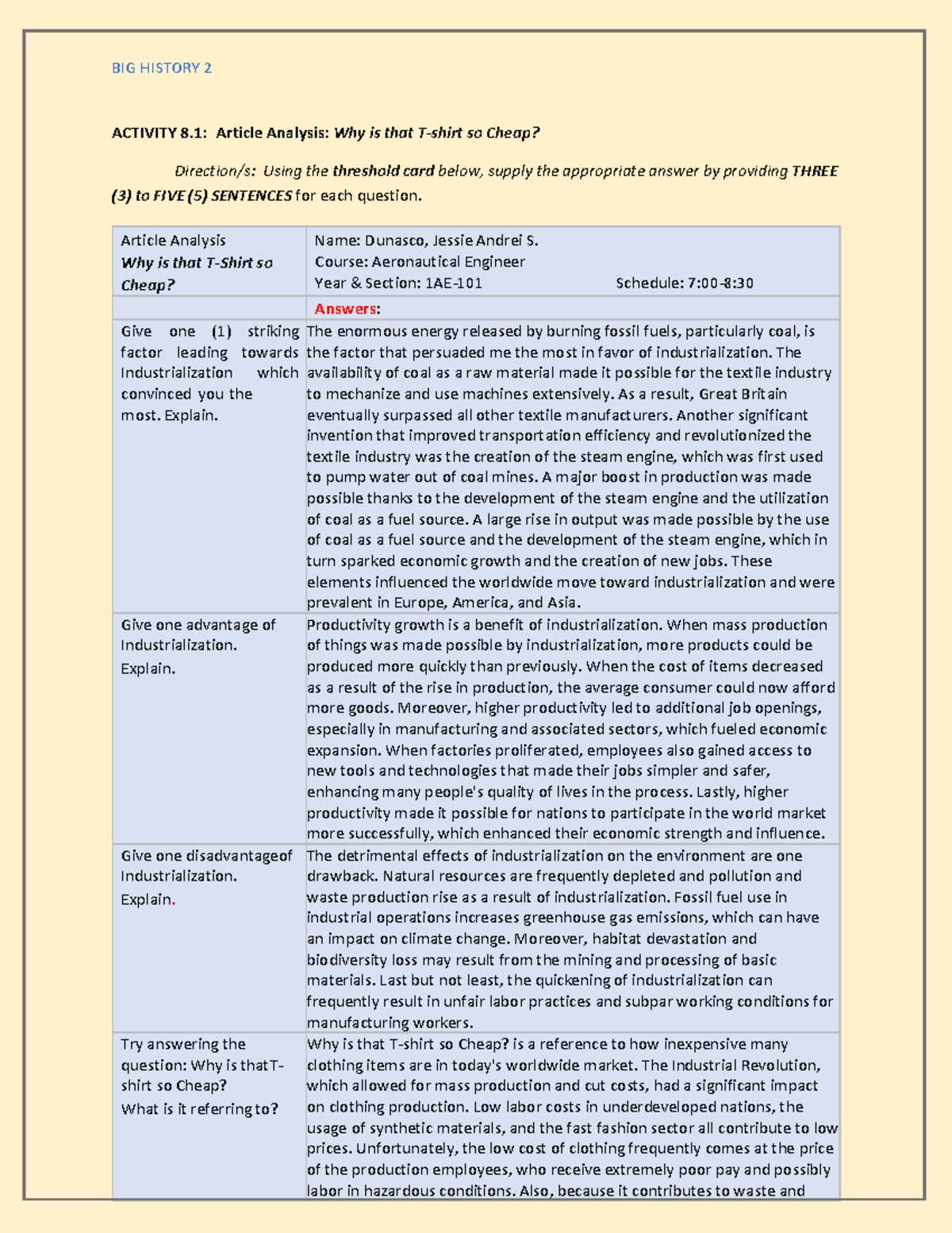 Activity 8.1- Article Analysis- Why is that T shirt so Cheap - BIG ...