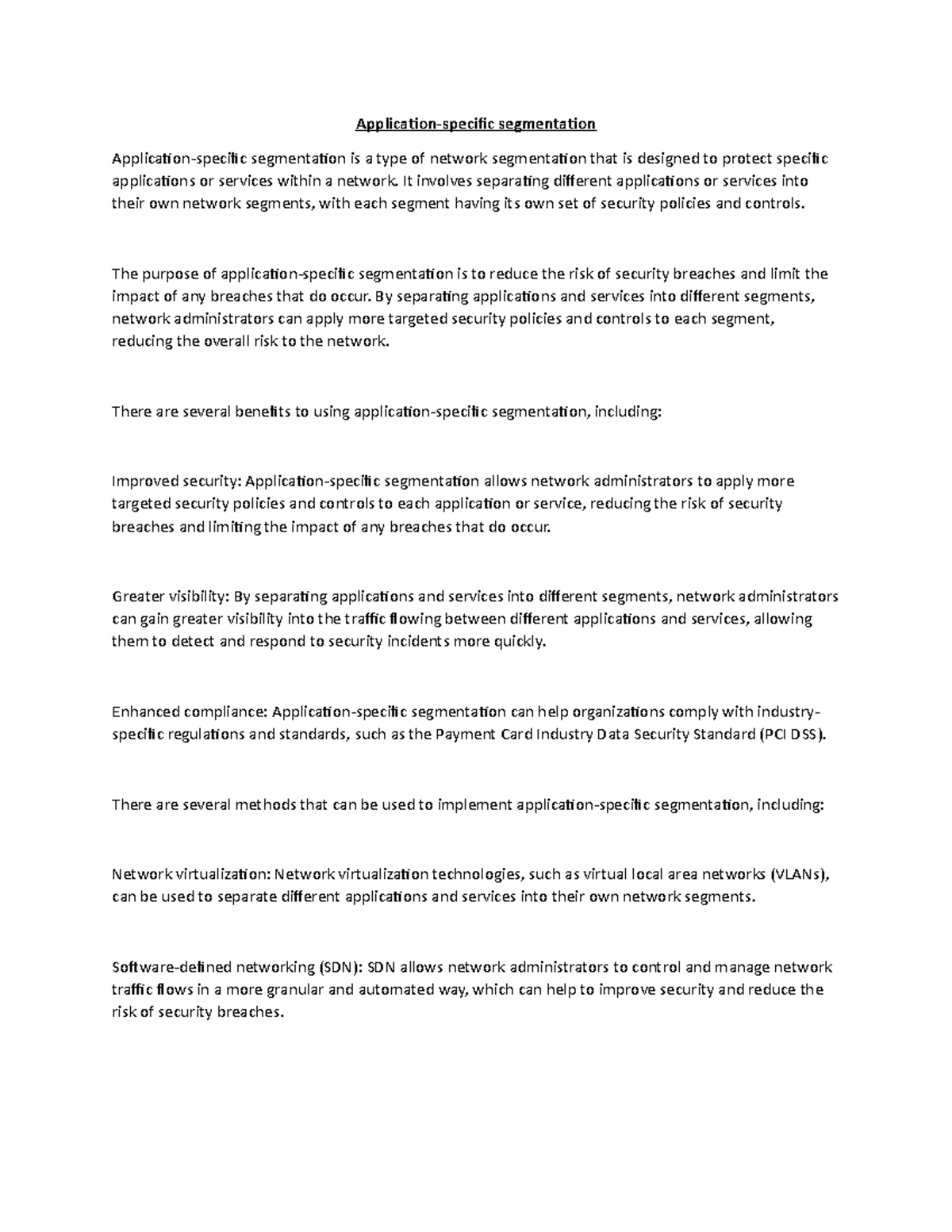 Application-specific segmentation - Application-specific segmentation ...