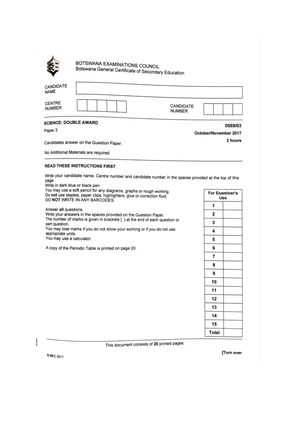 Manduwa Paper 2 Exams - BGCSE Agriculture - Studocu