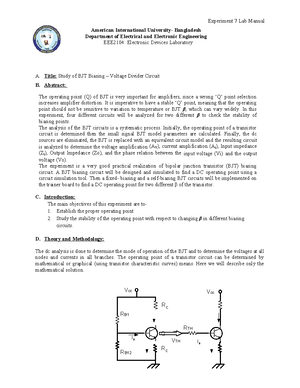 Device exp 4 lab report Study of Zener Diode - Experiment 4 American ...