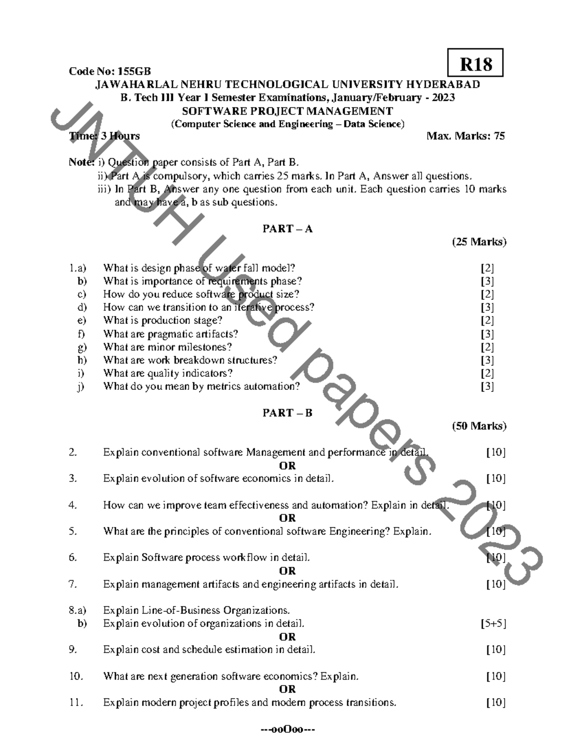 January February-2023 - Code No: 155GB JAWAHARLAL NEHRU TECHNOLOGICAL UNIVERSITY HYDERABAD B ...