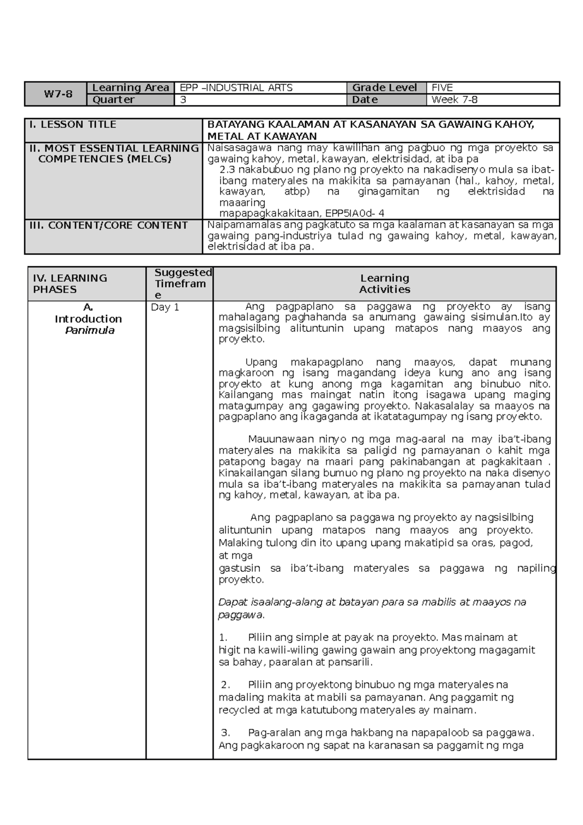 EPP-IA-G5 w7-8 - Effective lesson planning contributes to successful ...