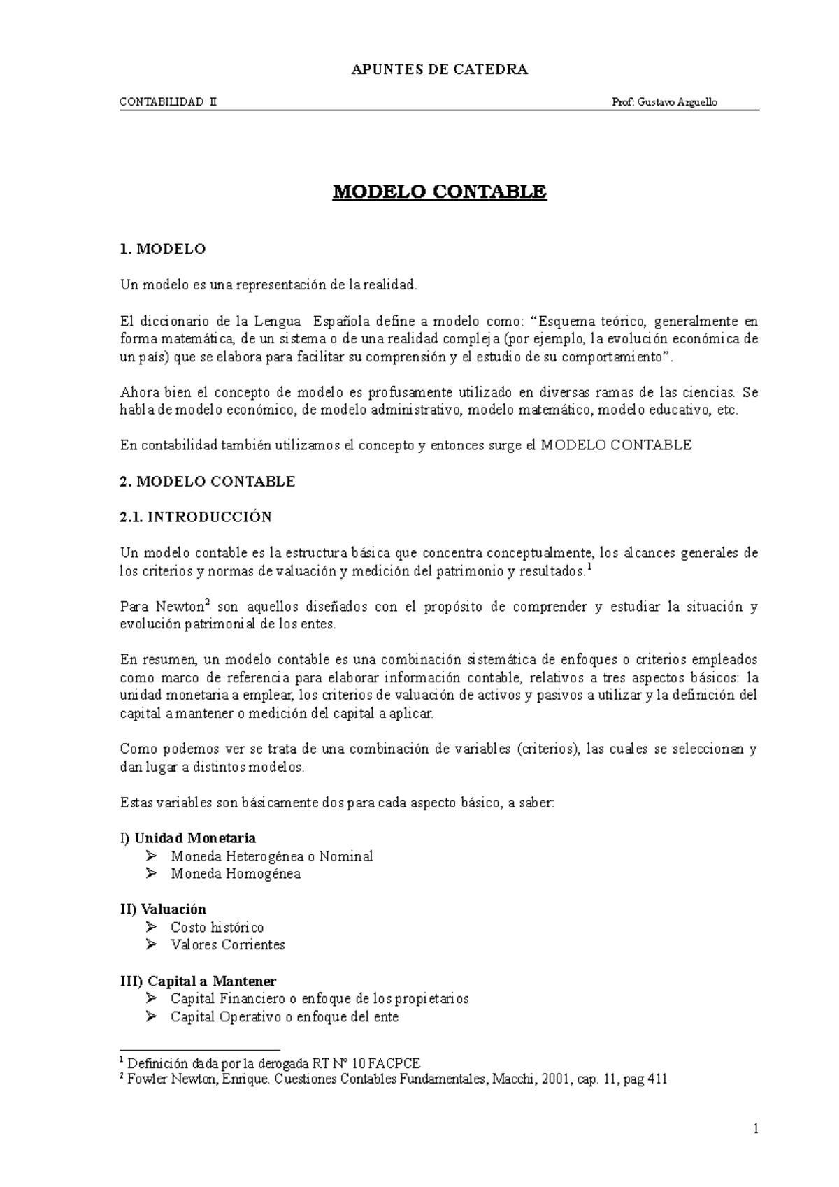 Modelos Contables - CONTABILIDAD II Prof: Gustavo Arguello MODELO ...