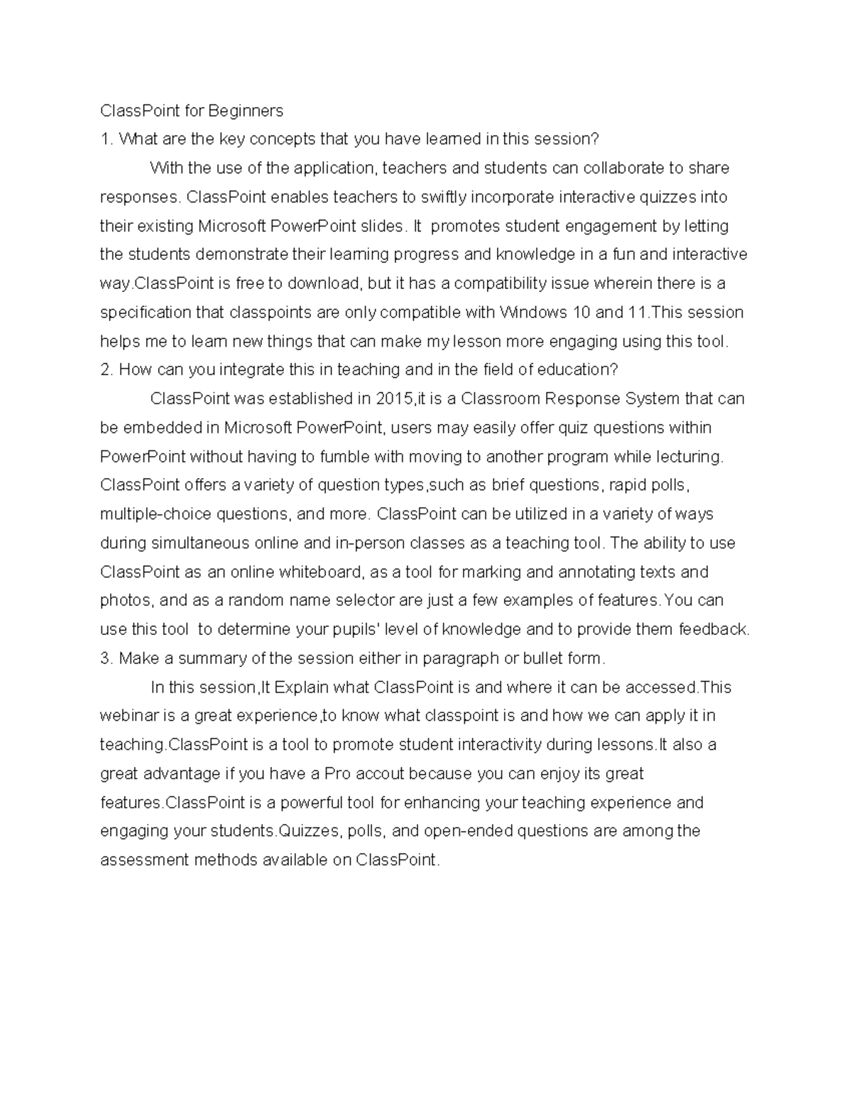 Class Point For Beginners Classpoint For Beginners What Are The Key Concepts That You Have