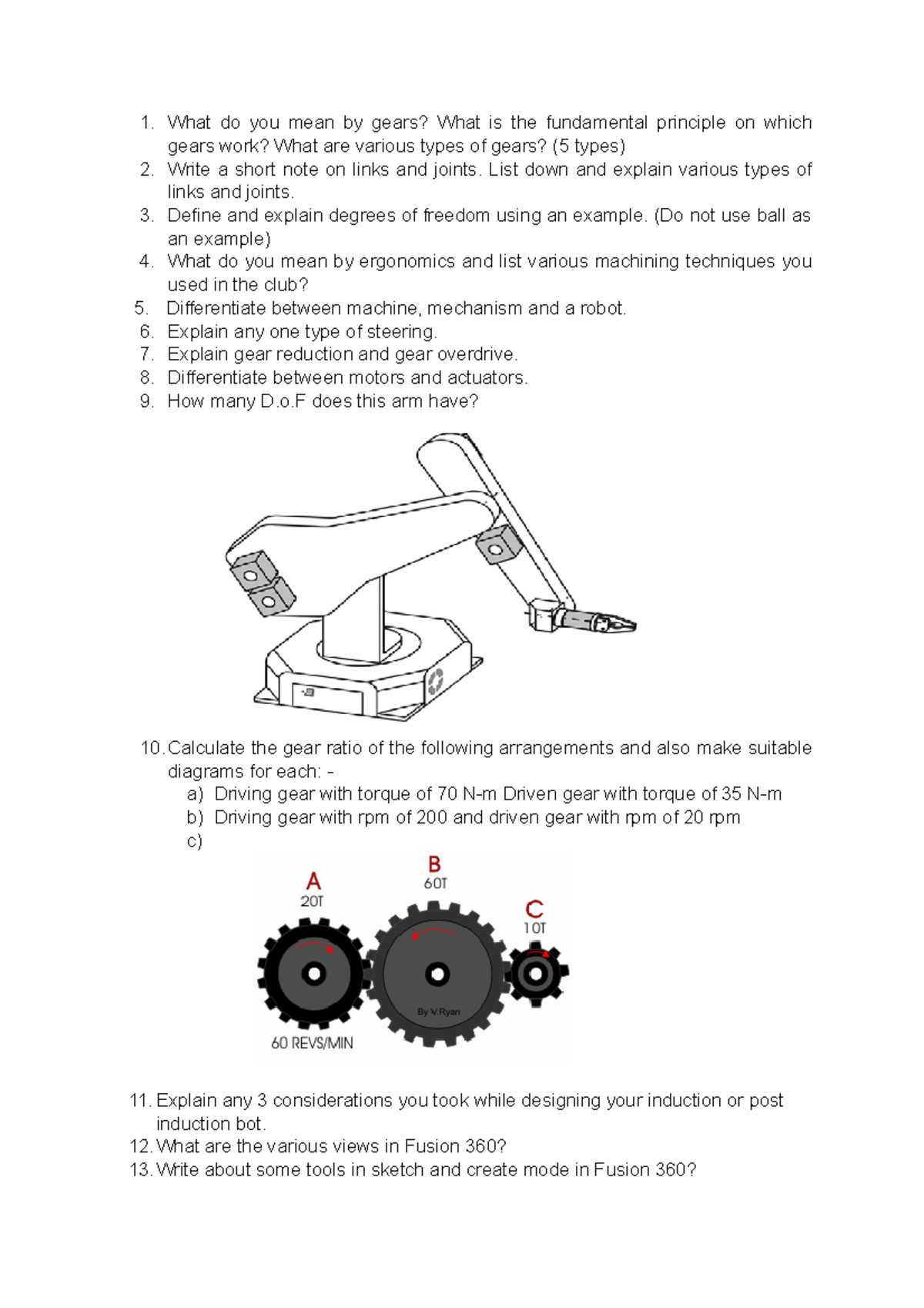 Mentor Ques - questions - What do you mean by gears? What is the ...