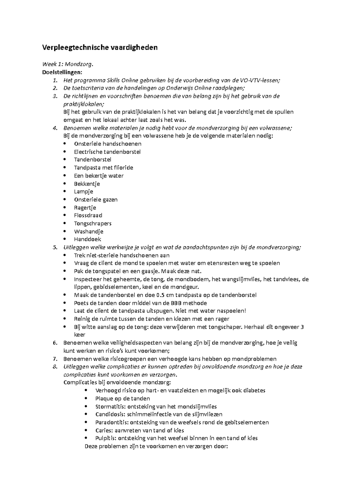 Verpleegtechnische vaardigheden 1 - Verpleegtechnische vaardigheden ...