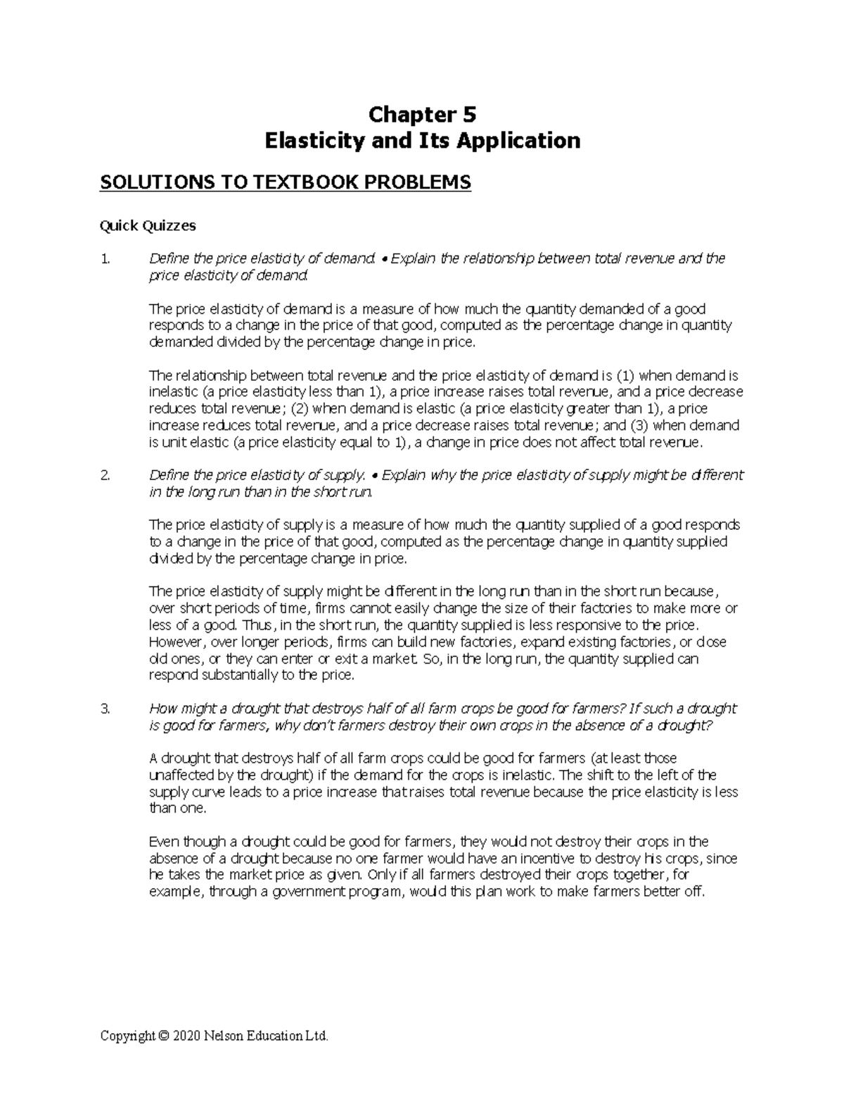CH 5 - elad sharon - Chapter 5 Elasticity and Its Application SOLUTIONS ...