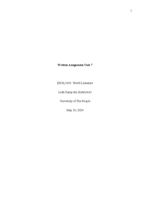 Written assignment unit 7 - Running head: The Ant and the Grasshopper 1 Written Assignment Unit ...