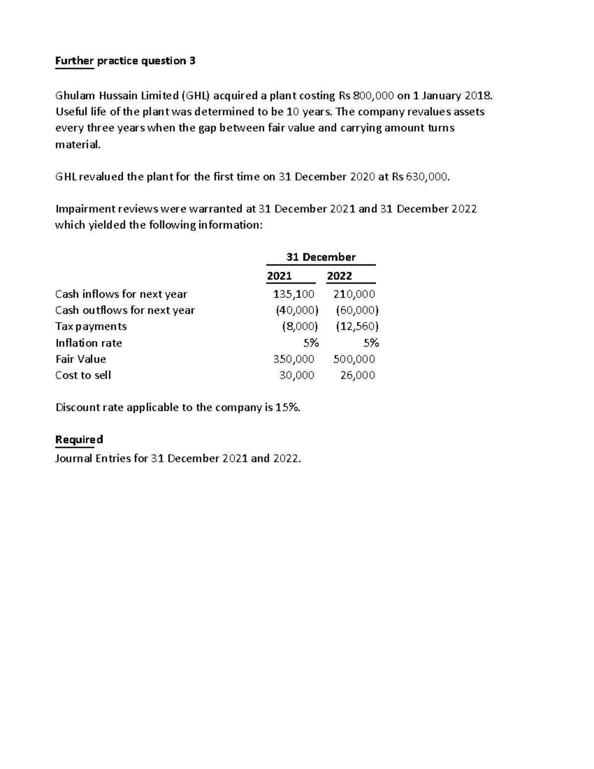 IAS 16 + IAS 36 impairment of a revalued asset - Further practice ...