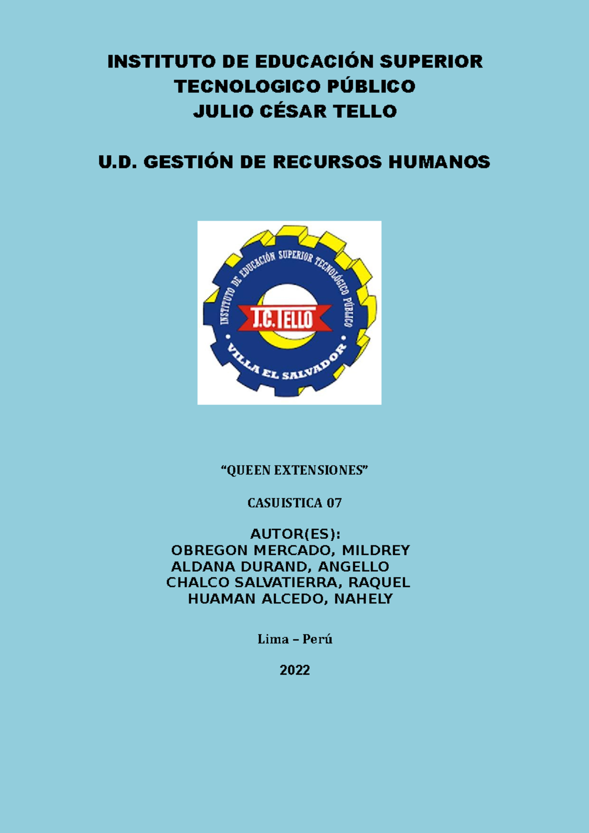 Casuistica 07 - INSTITUTO DE EDUCACIÓN SUPERIOR TECNOLOGICO PÚBLICO ...