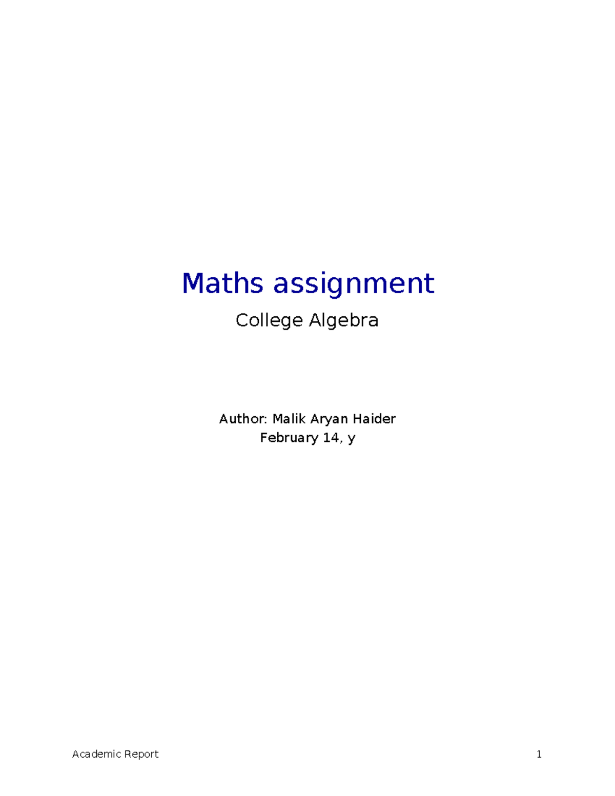 Math assignment 2 - Its is a maths notes - Maths assignment College ...
