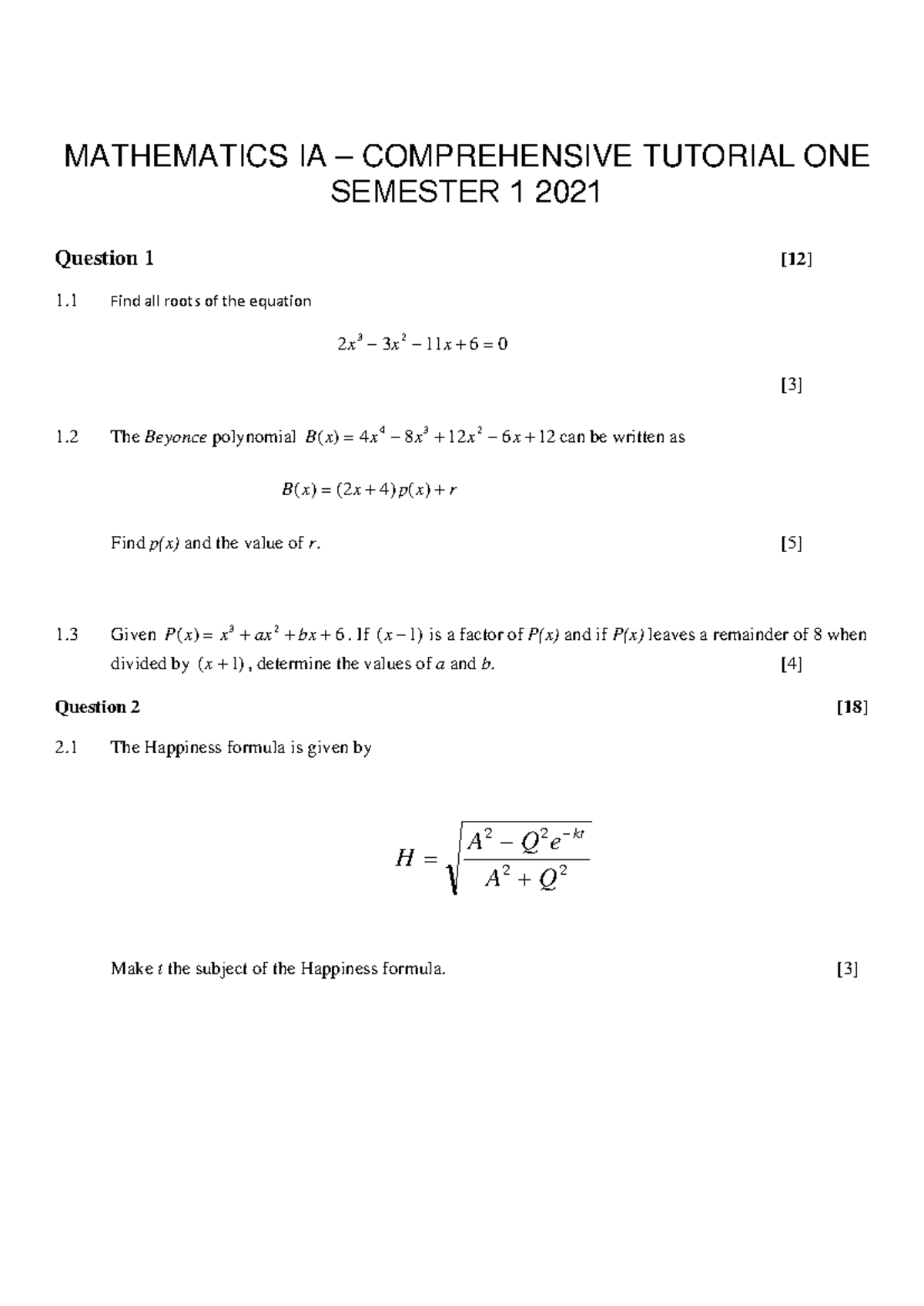 Comprehensive tutorial Semester 1 2021 21528 cd4e990031913 ...