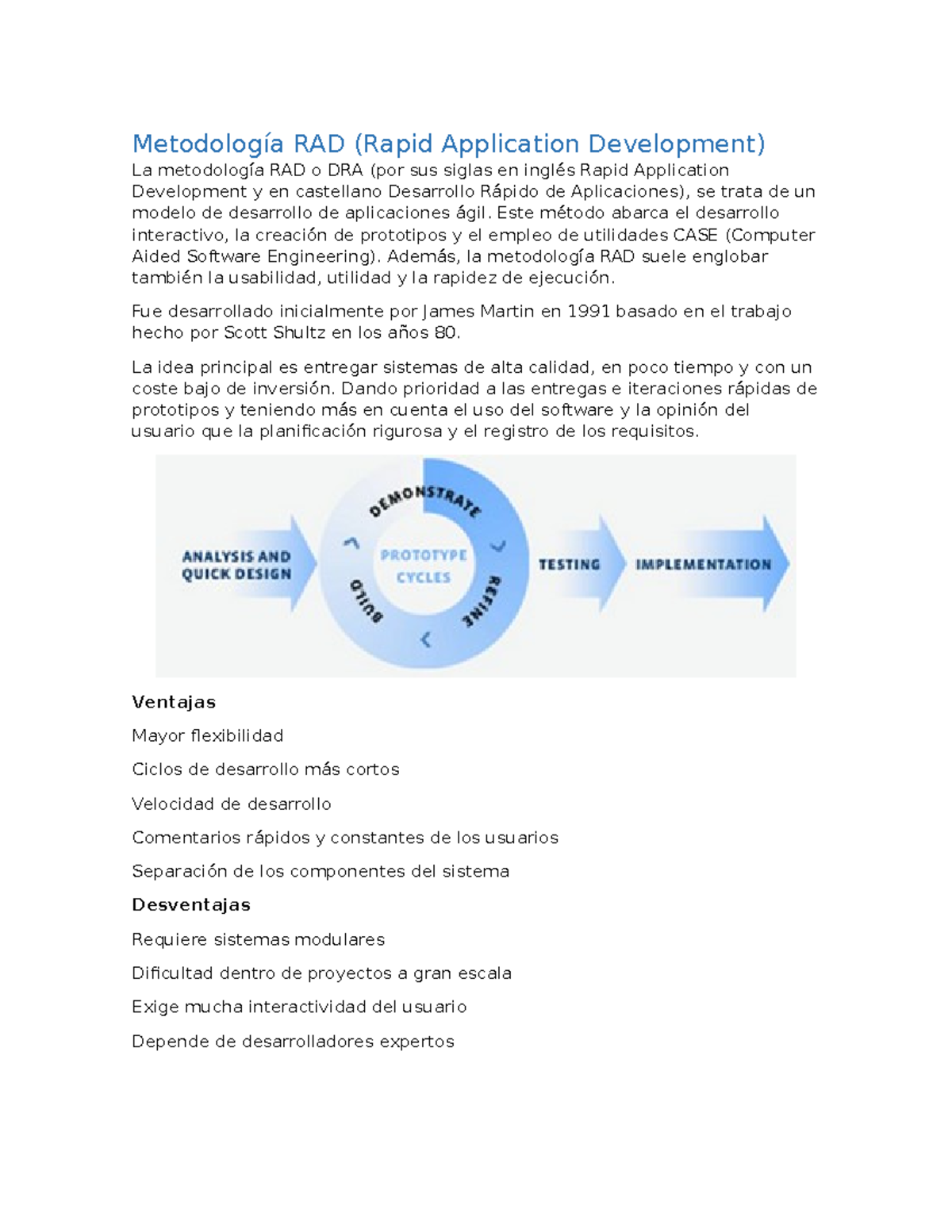 Comparativo RAD vs Implementación V - Metodología RAD (Rapid ...
