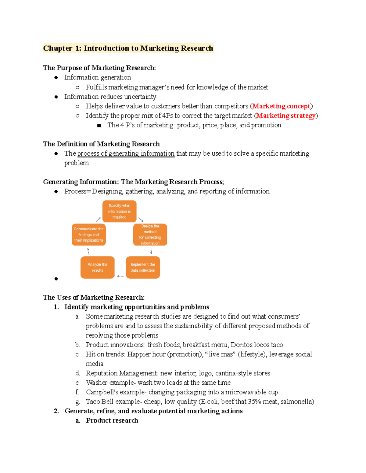 Marketing 360 Notes - Chapter 1: Introduction to Marketing Research The ...