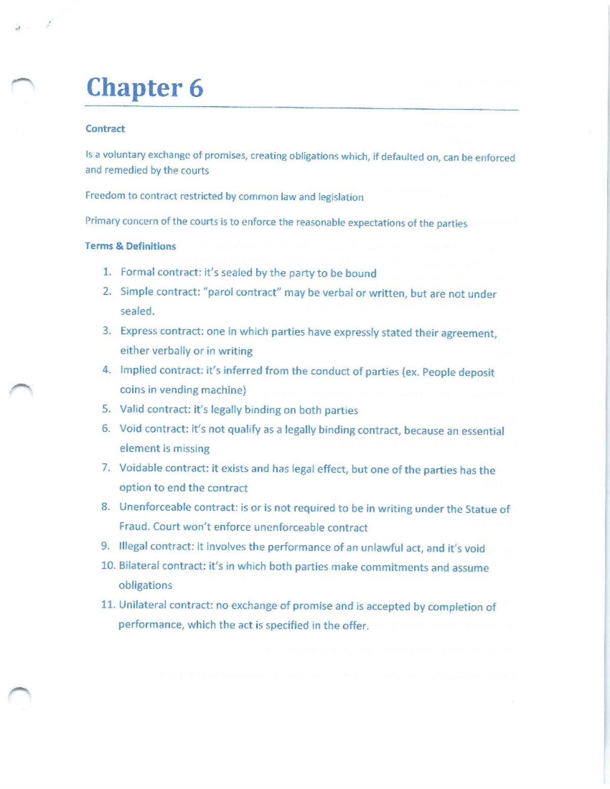 CHAPTER 6 , 7, 8, 9 - BLAW 3100 - Studocu