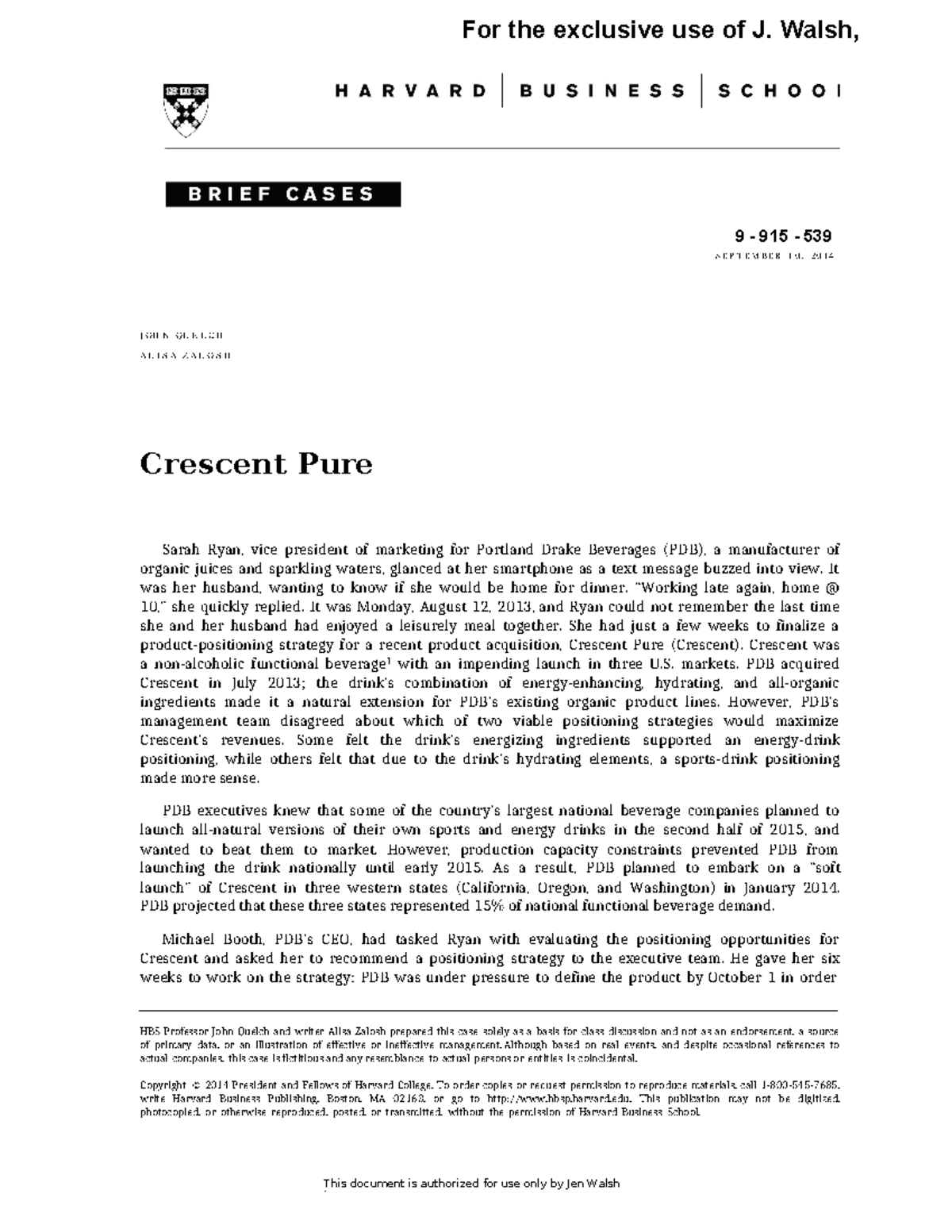 The-Crescent-Pure-Case study - 2020. This document is authorized for ...
