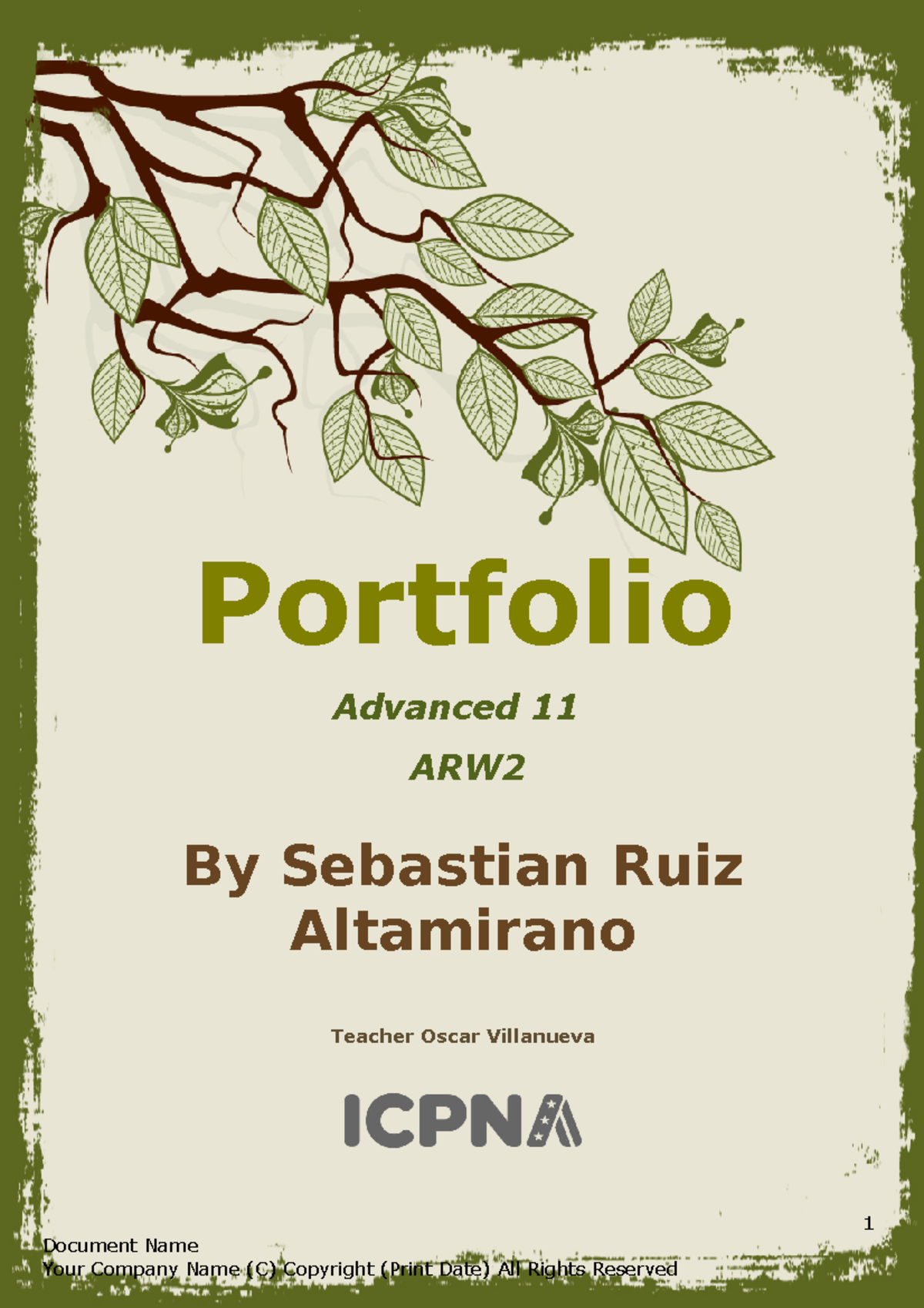 Portfolio 11 - wdewe - 1 Document Name Portfolio Advanced 11 ARW By ...