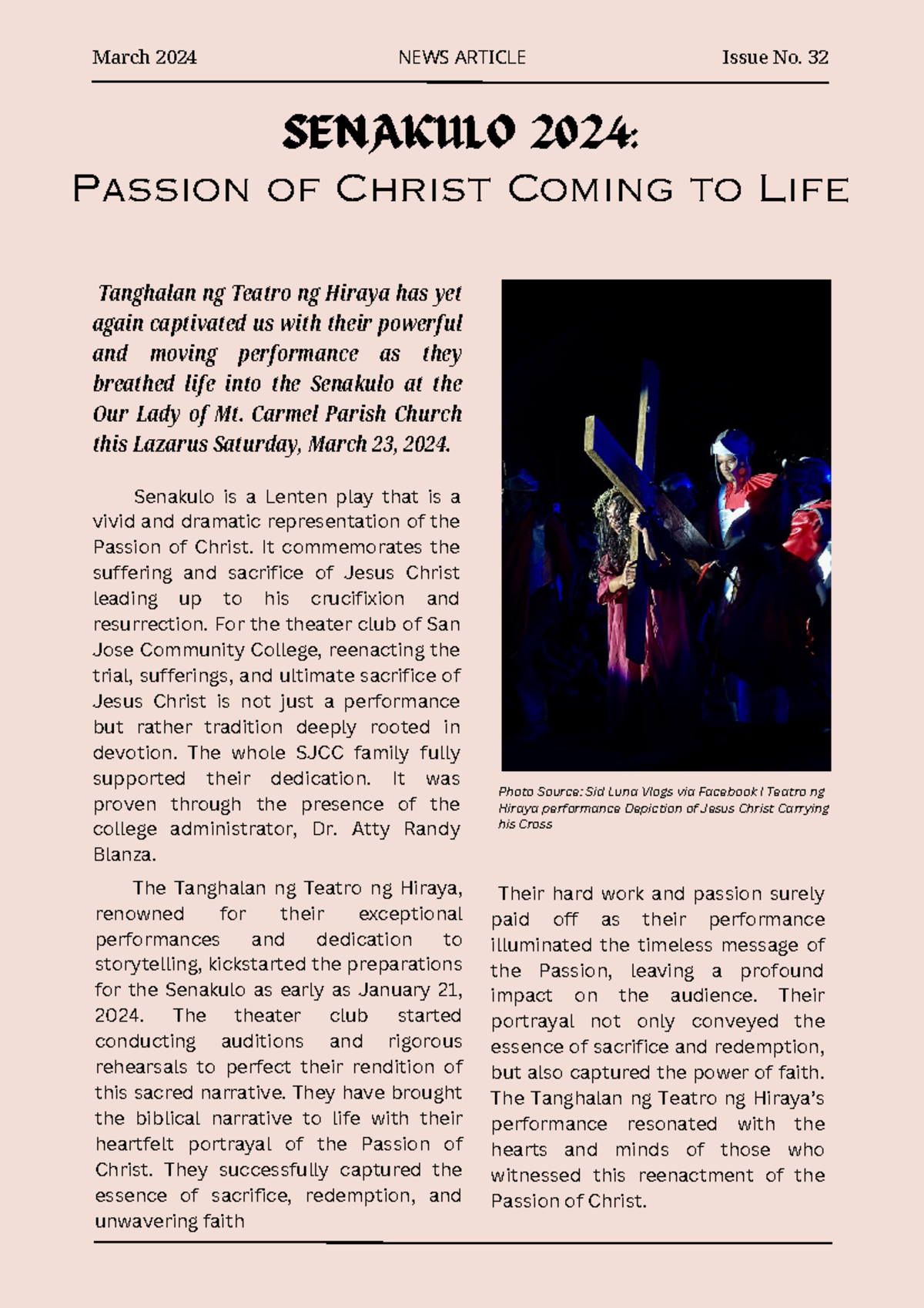Senakulo news article - SENAKULO 2024: Passion of Christ Coming to Life ...