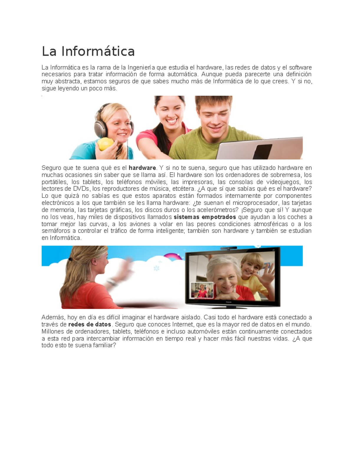 La Informática - wer - La Informática La Informática es la rama de la ...