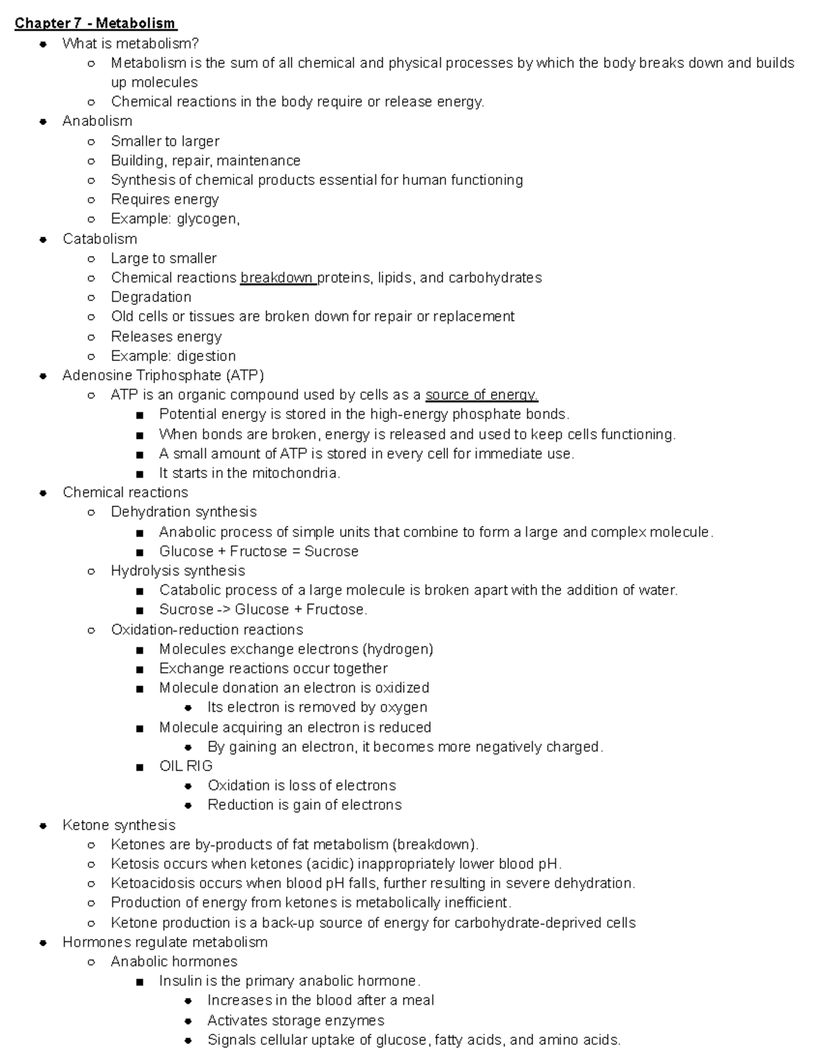 Nutrition Exam III - Content covered for Lance Whitlock's 3rd Exam ...