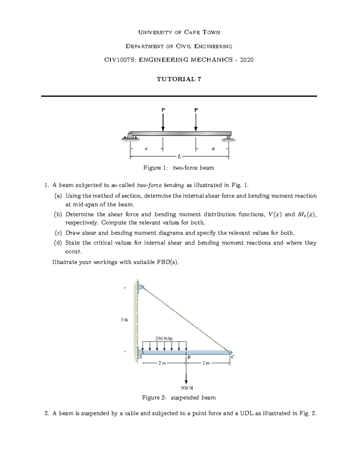 Beam-Frame Analysis Diagrams Tutorial Examples - University of Cape ...