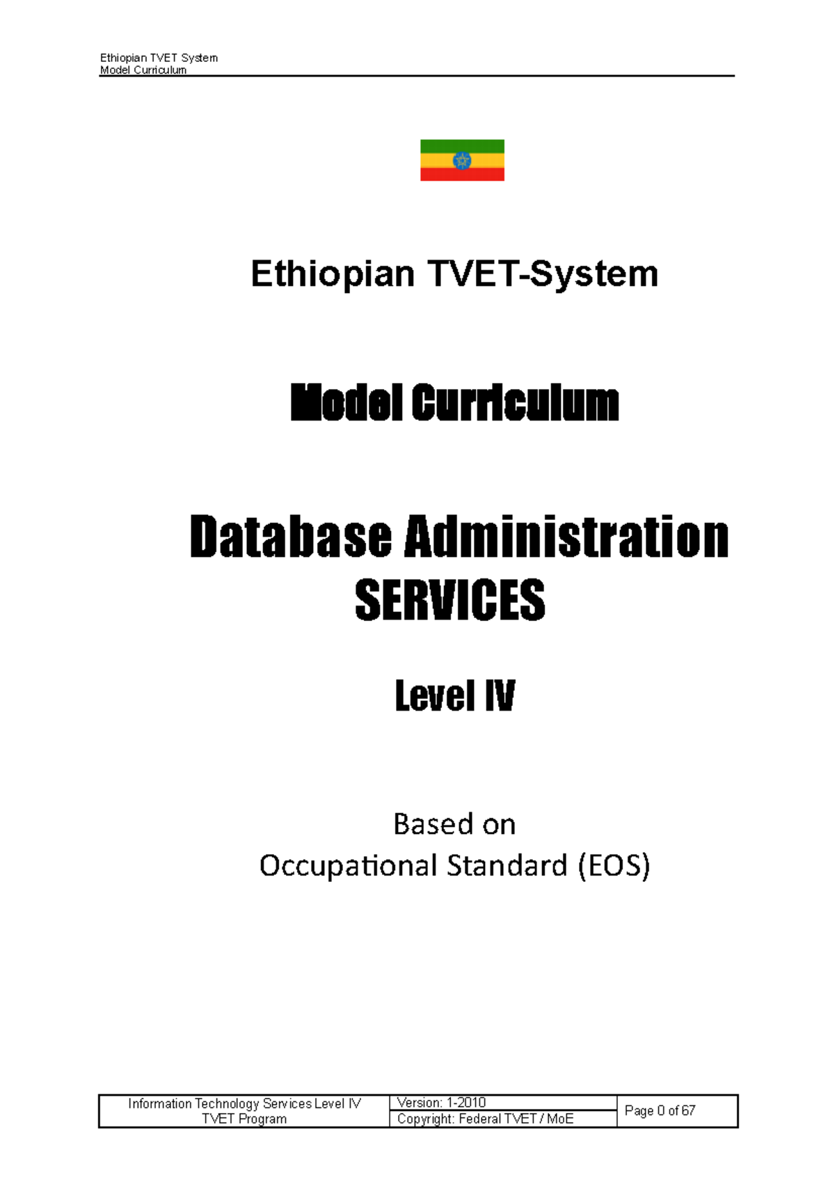 Level IV Data base Administration Model Curriculum - Model Curriculum ...