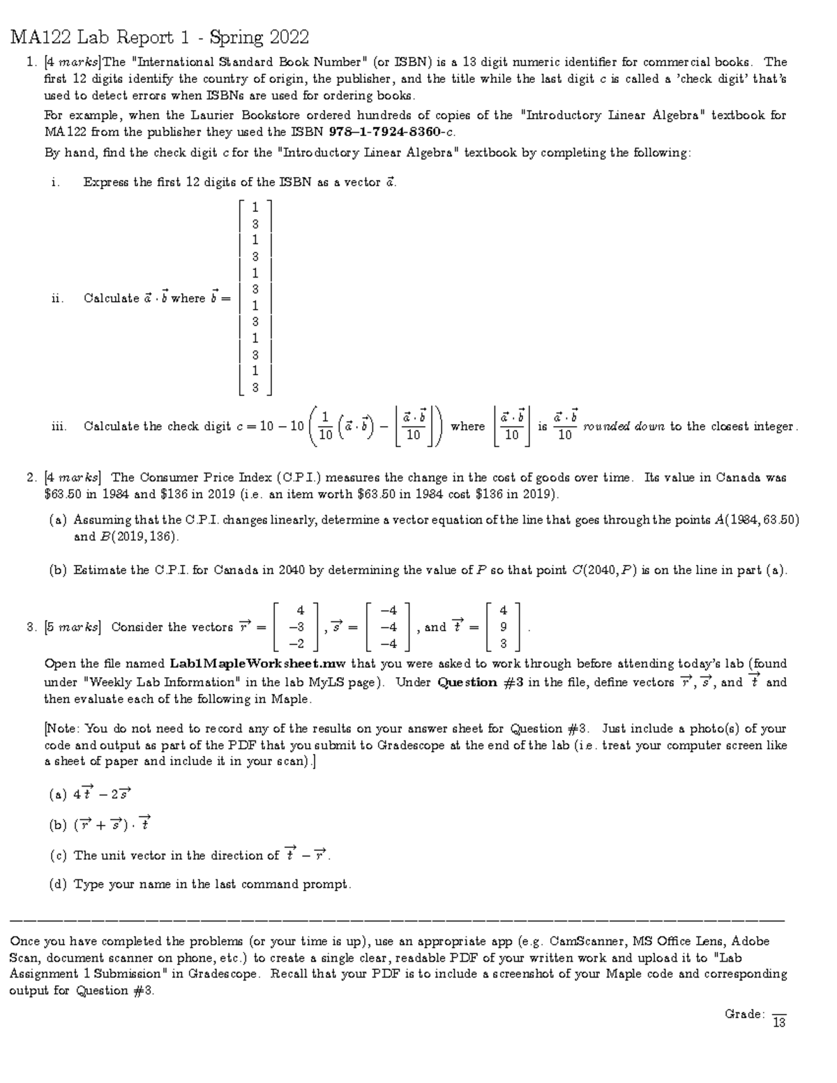 Practice Lab for Ma 122 Spring - MA122 Lab Report 1 - Spring 2022 1.[4marks]The "International ...