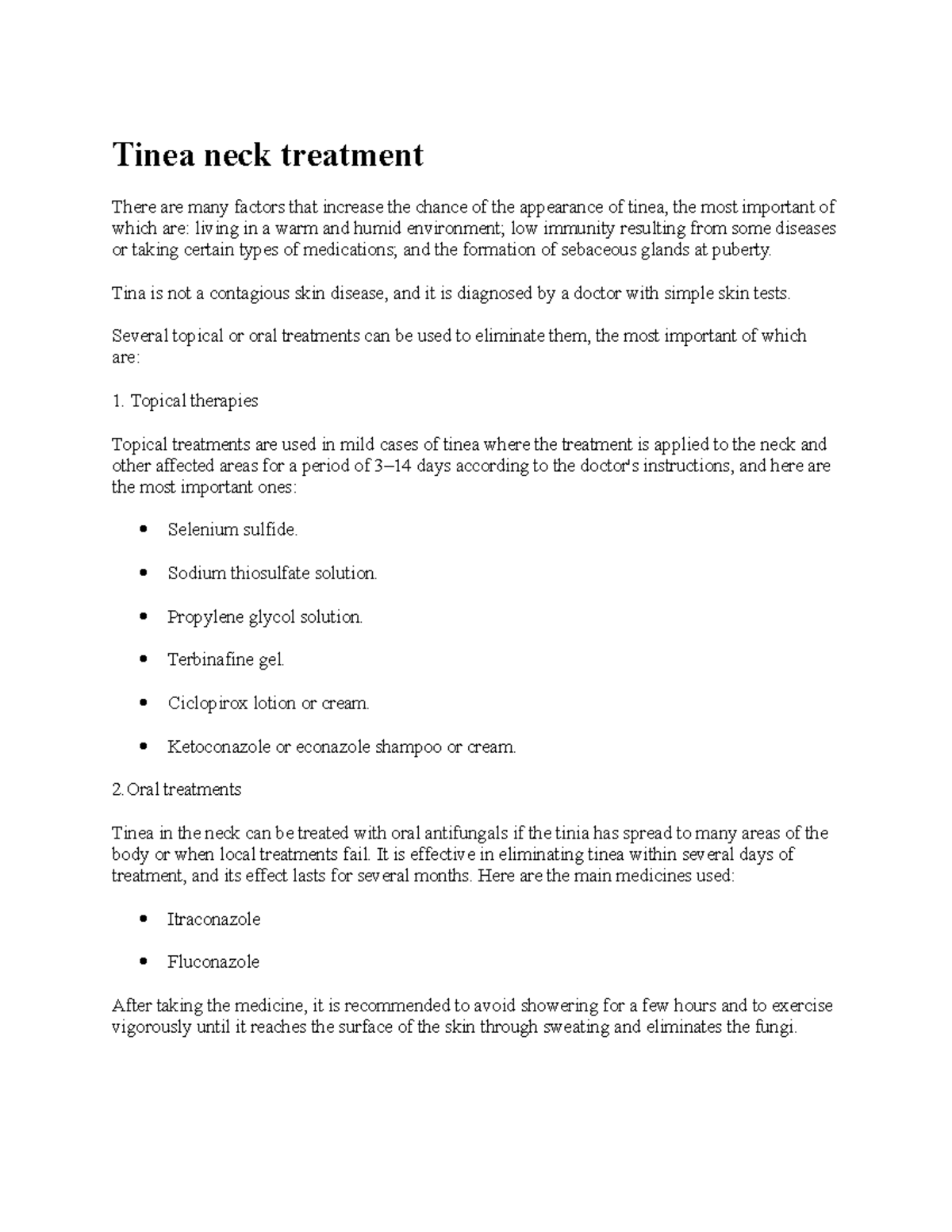 Tinea neck treatment - Nursing - Assignment - 2021/2022 - Tinea neck ...