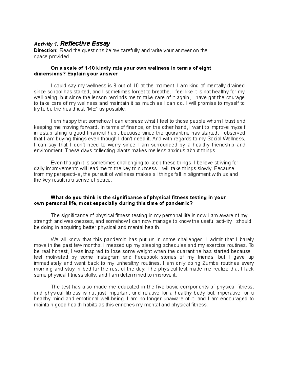 MILO, Andrea Mariz C. - Chapter 3 - Activity 1. Reflective Essay ...