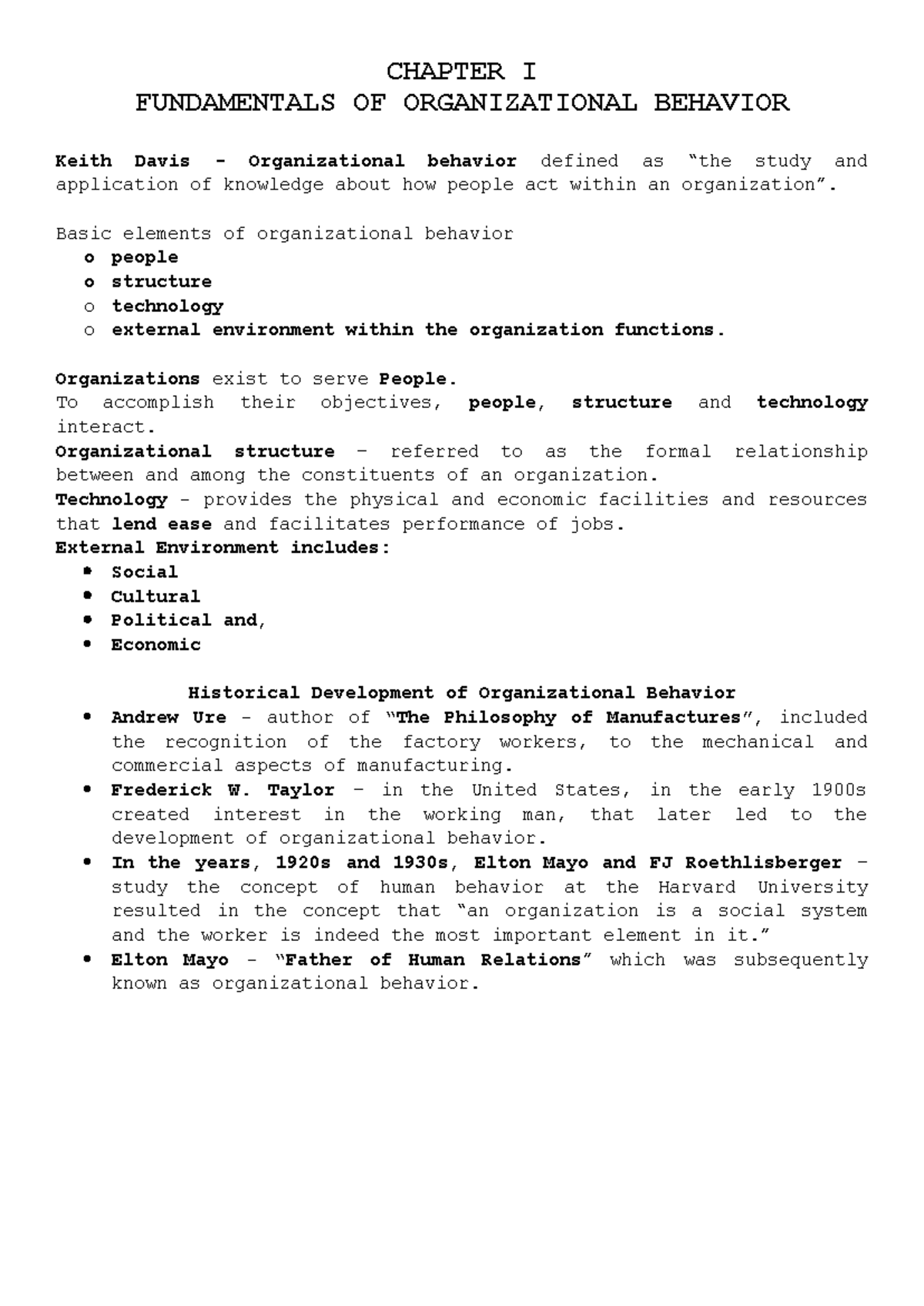HBO Reviewer - good item - CHAPTER I FUNDAMENTALS OF ORGANIZATIONAL ...