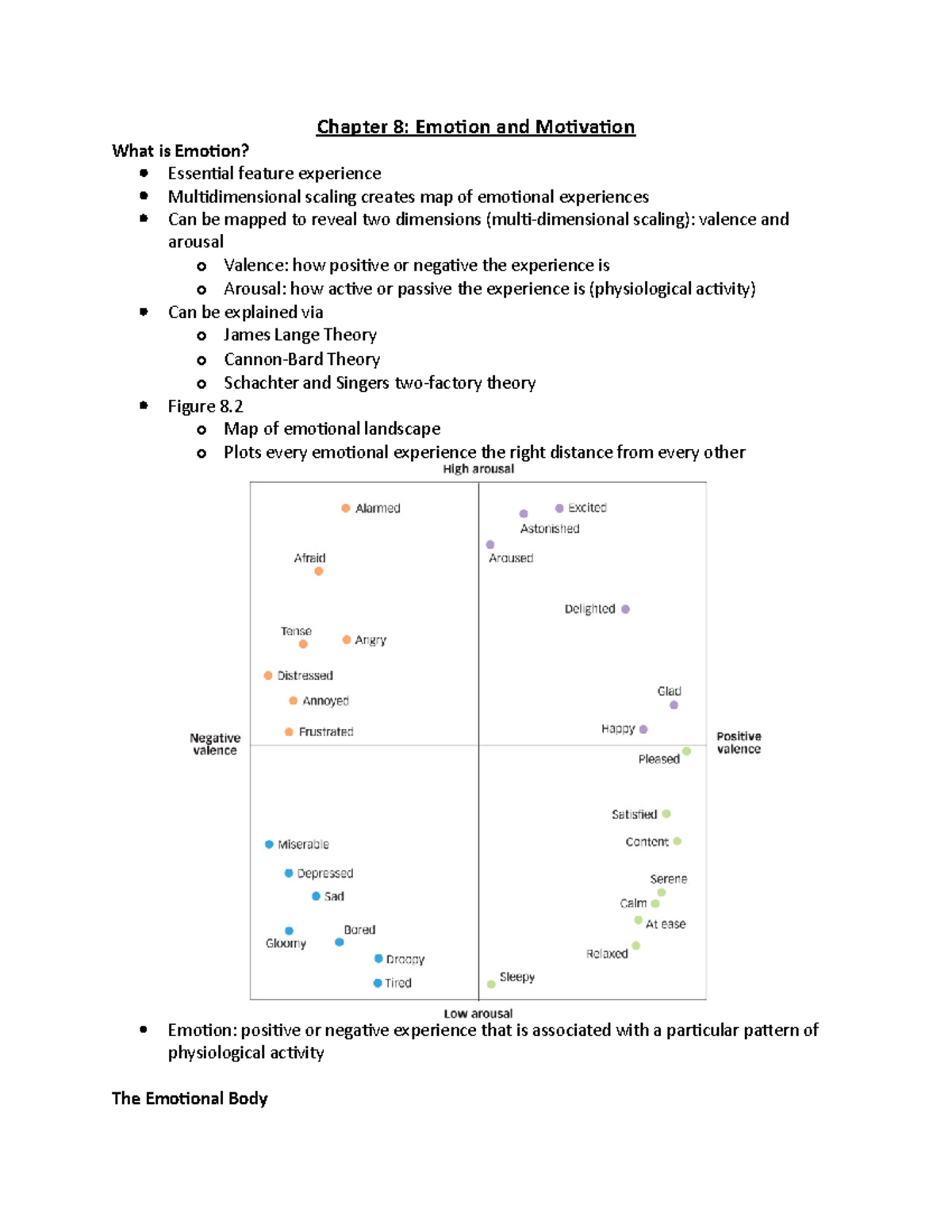 Chapter 8 - Lecture notes 1-8 - Chapter 8: Emotion and Motivation What ...