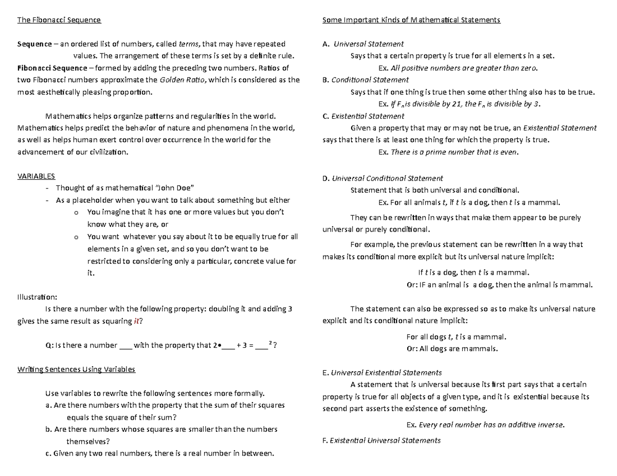 421918948 Handouts in MMW Chapters 1 3 docx - The Fibonacci Sequence ...