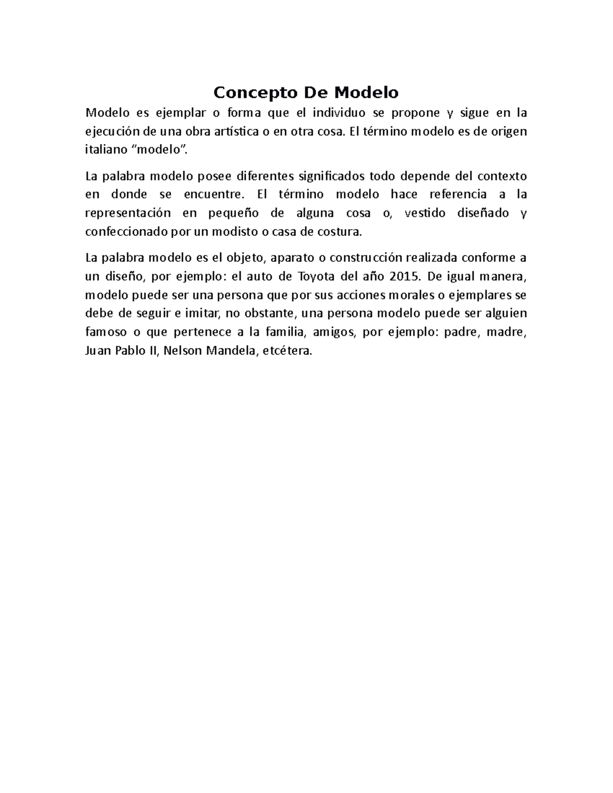 6a Juan Rodriguez Concepto De Modelo - Concepto De Modelo Modelo es ...