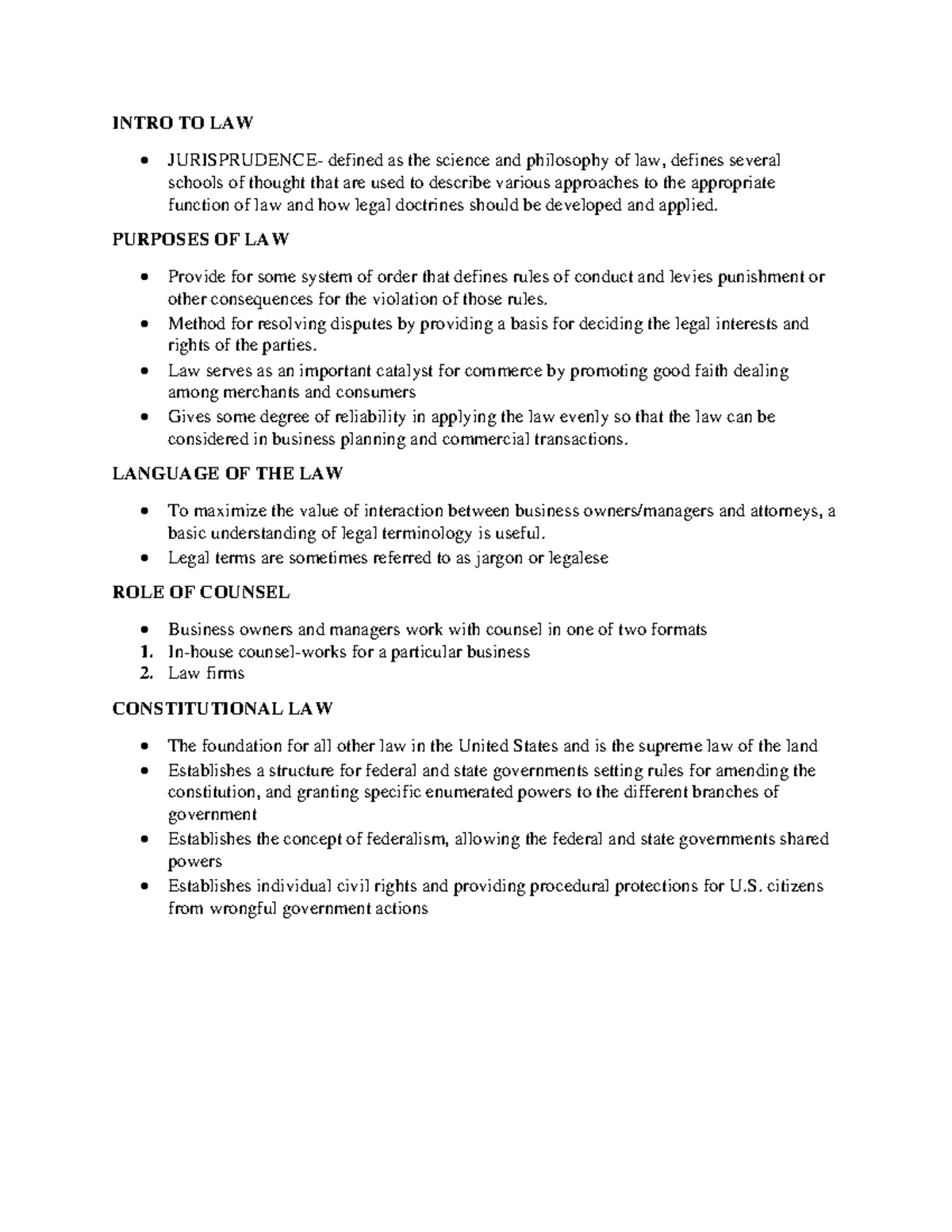 Document 9 - Intro to Law Week 1 - INTRO TO LAW JURISPRUDENCE- defined ...