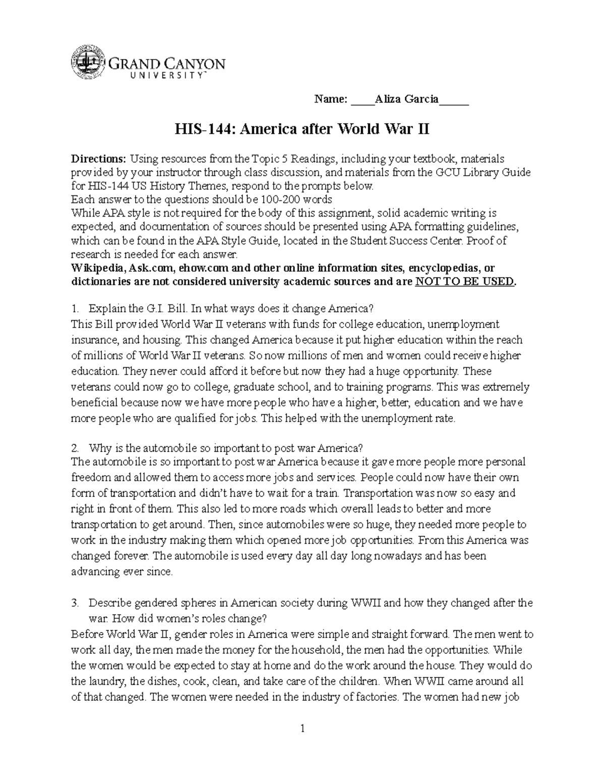 HIS-144-RS-America after WWII Worksheet - Name: Aliza Garcia_ HIS-144 ...