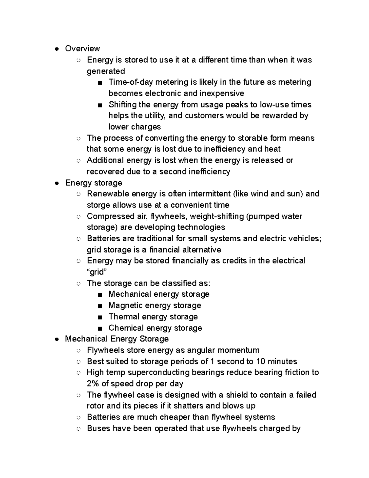 Energy Storage 4 2 21 - Overview Energy is stored to use it at a ...