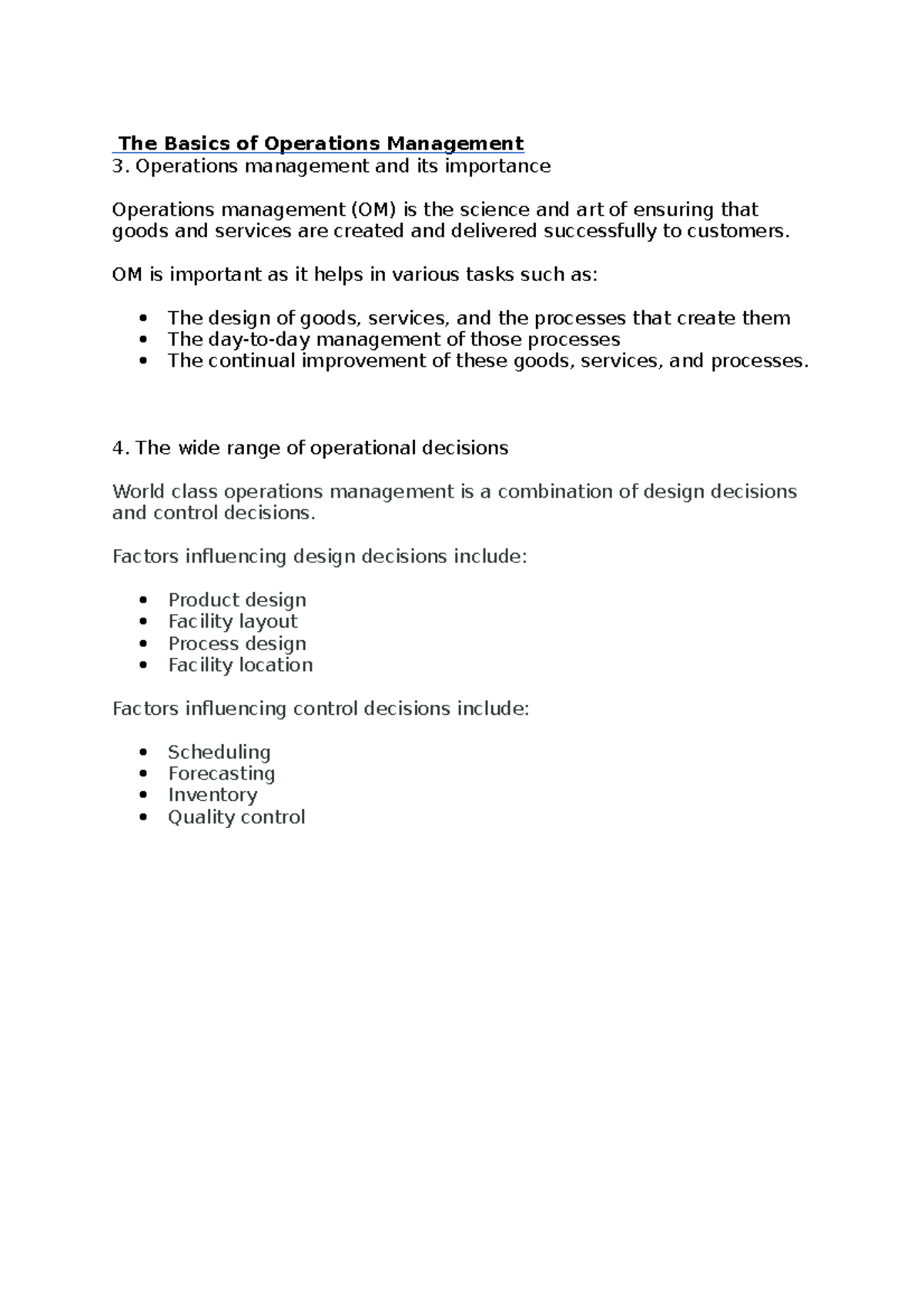 OPS Tutorials - Tutorial Notes - The Basics of Operations Management 3 ...