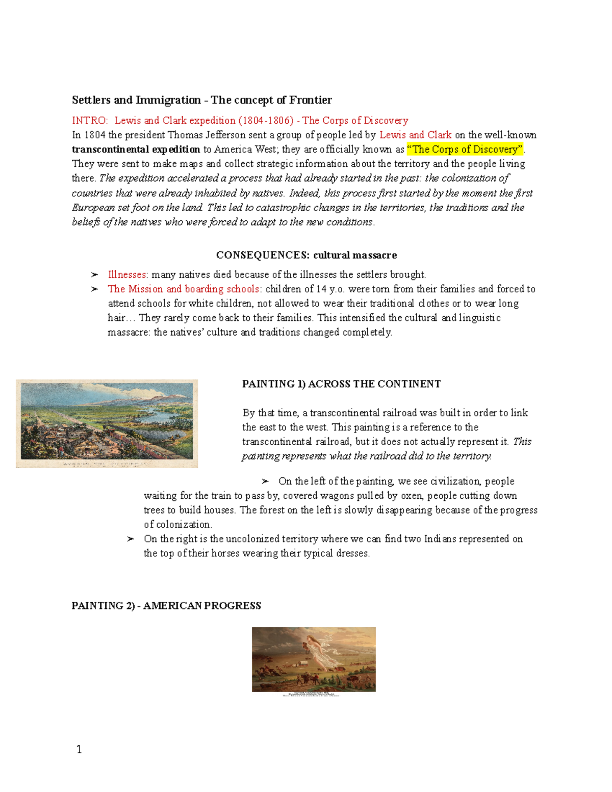 English - society and culture - Settlers and Immigration - The concept ...