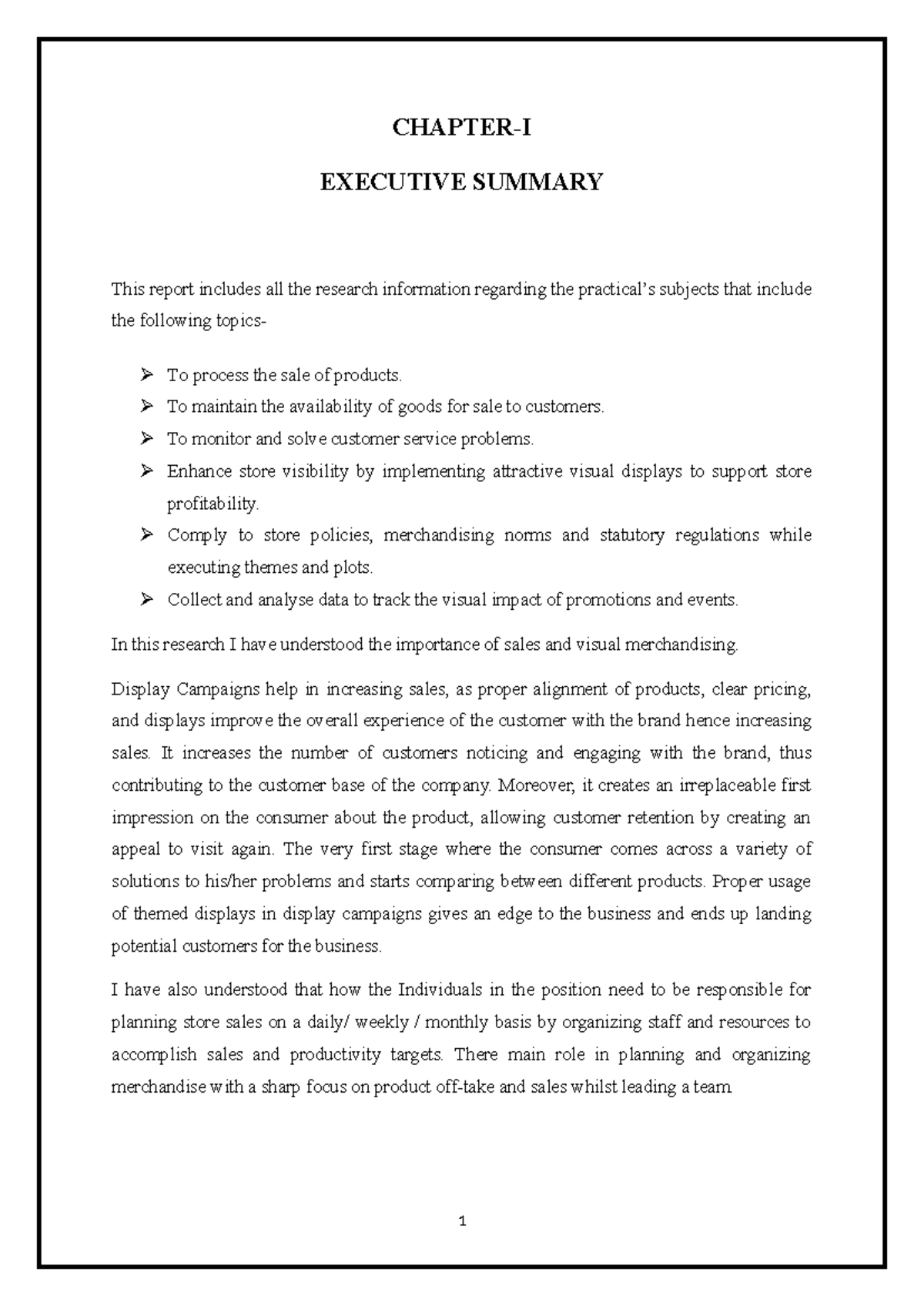 External Skill Research Report 1 - CHAPTER-I EXECUTIVE SUMMARY This ...