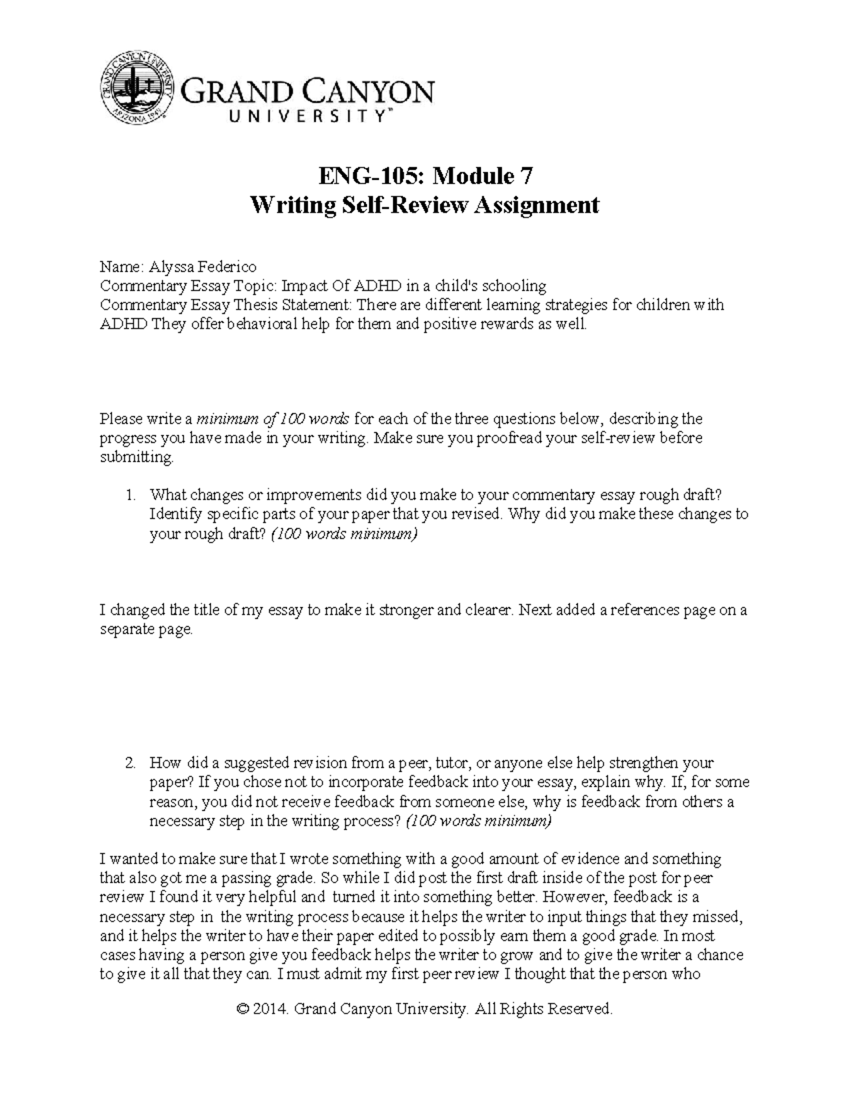 ENG-105-RS-Self Review Assignment - ENG-105: Module 7 Writing Self ...